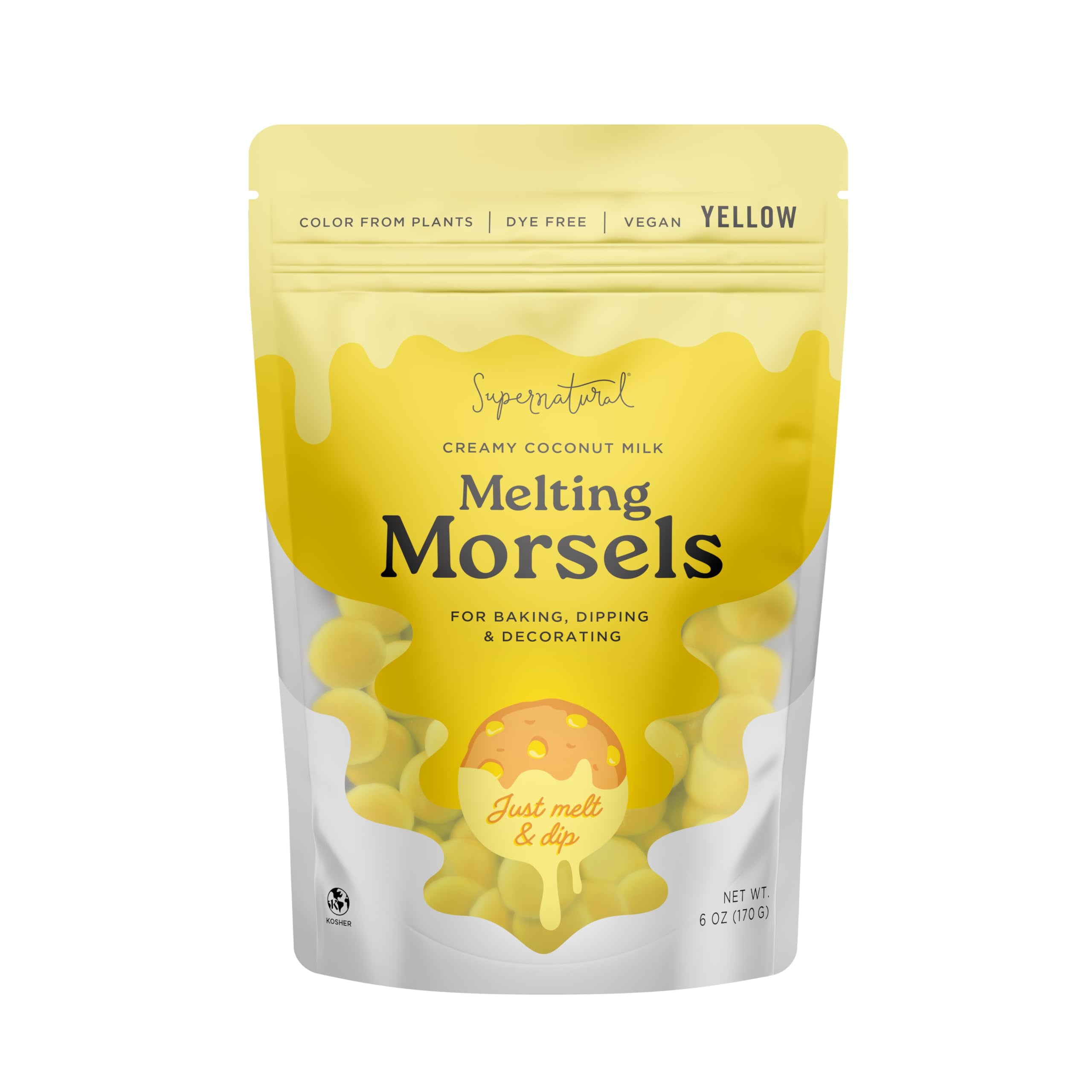 Supernatural Dye-Free Melting Morsels, Yellow, 6oz, Plant-Based Vegan ...