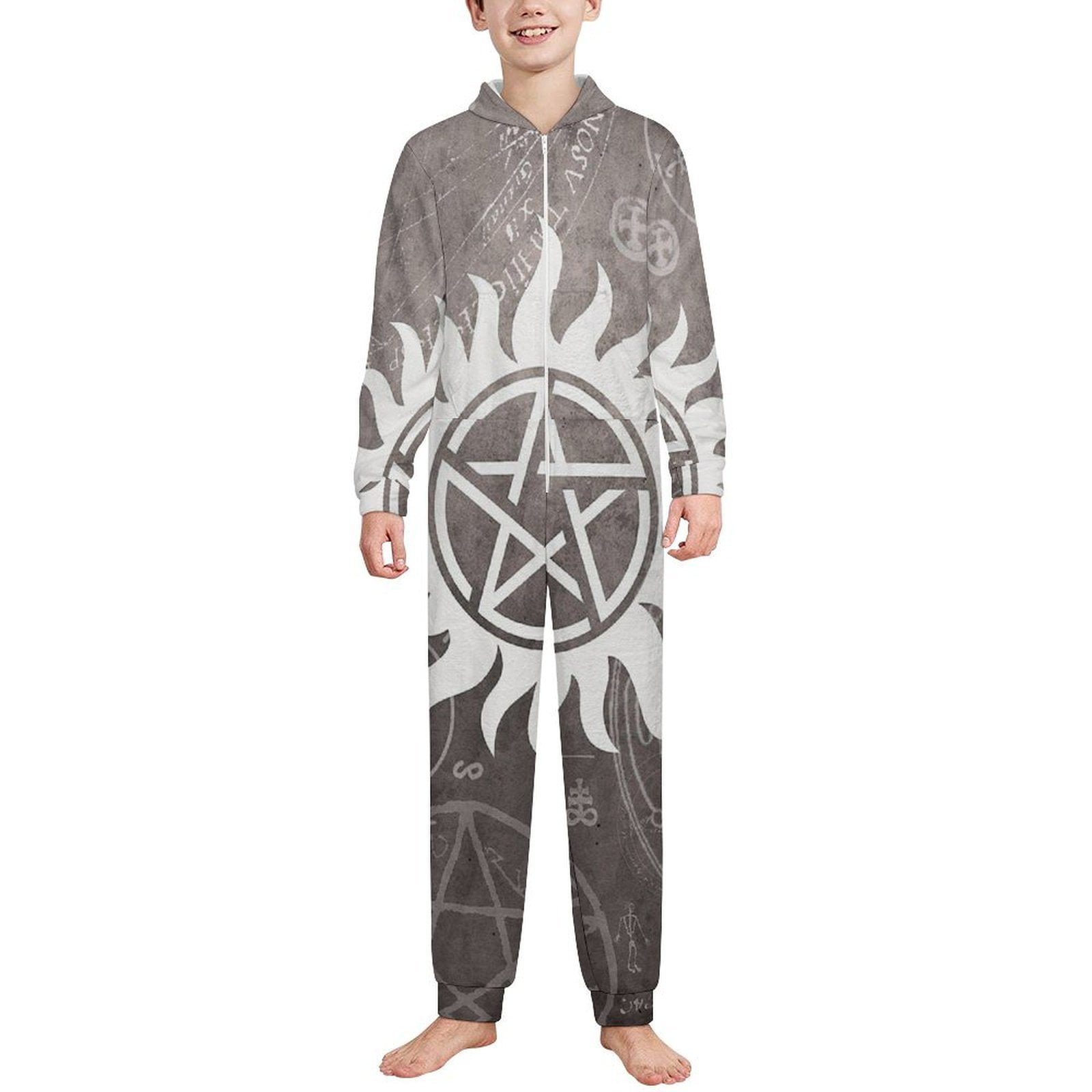 Supernatural Hooded Union Suit Pajama Onesie Blanket Sleeper - Walmart.com