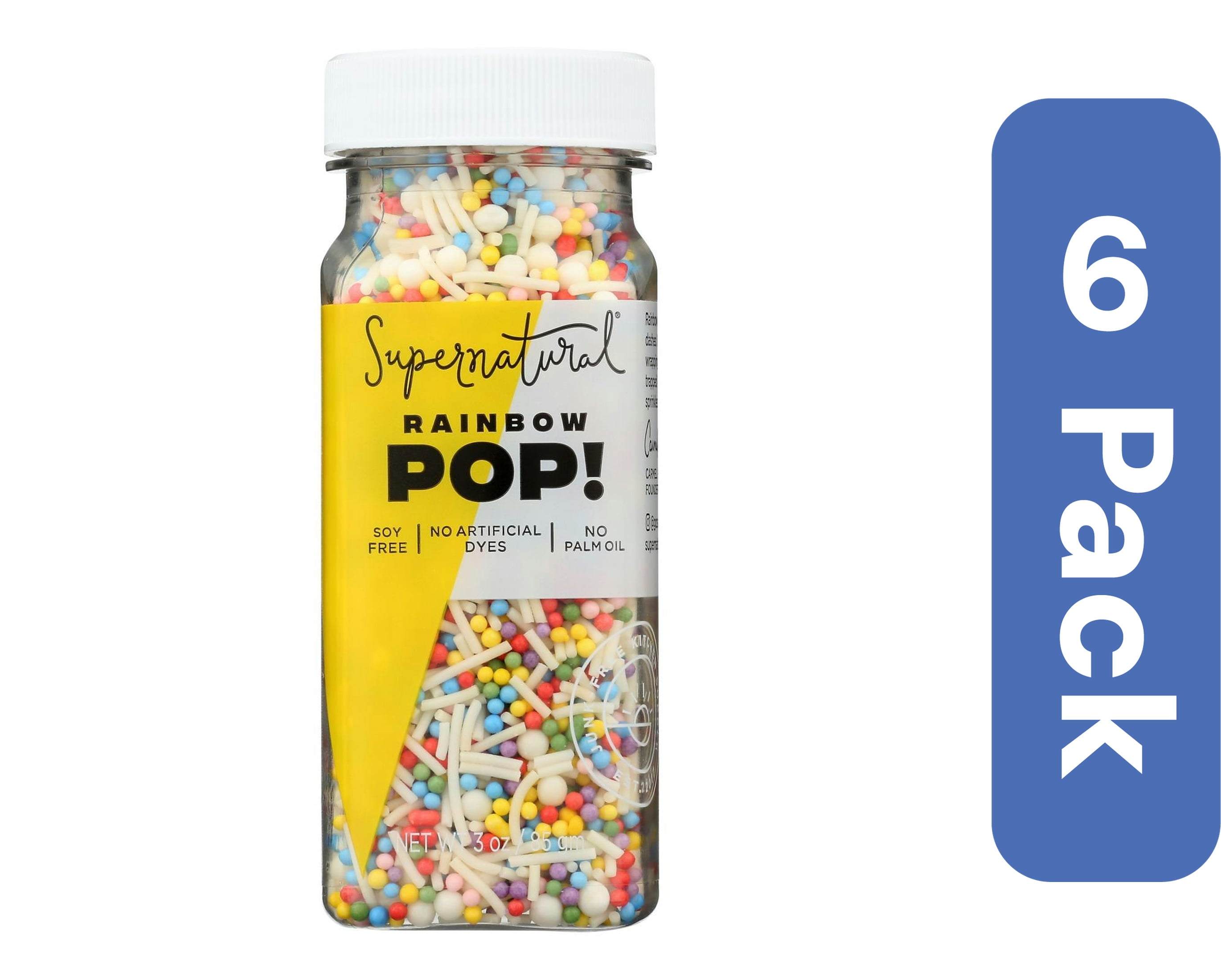 Supernatural Rainbow Pop Sprinkles 3 oz (Pack Of 6) - Walmart.com
