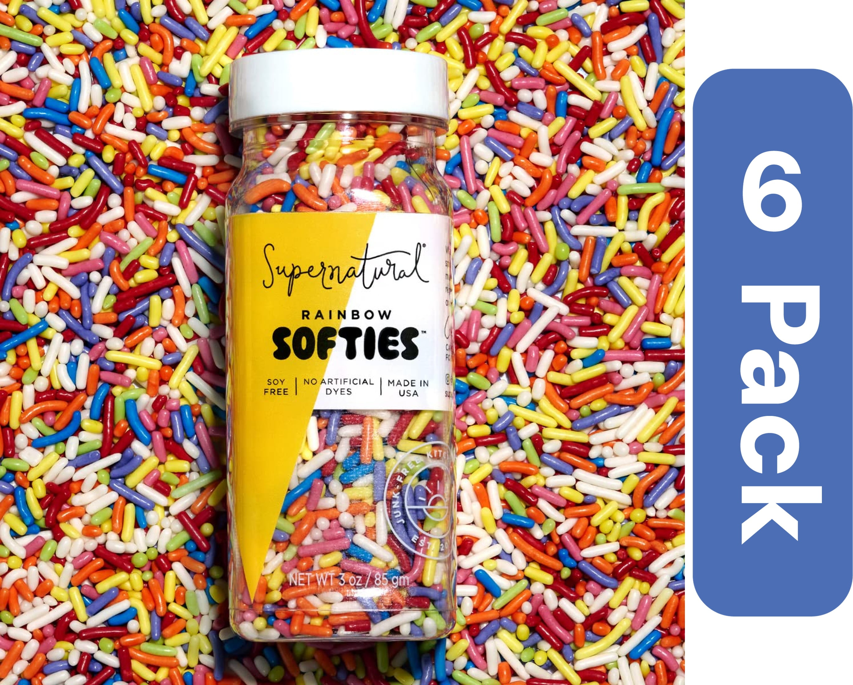 Supernatural Rainbow Softies Sprinkles 3 oz (Pack Of 6) - Walmart.com