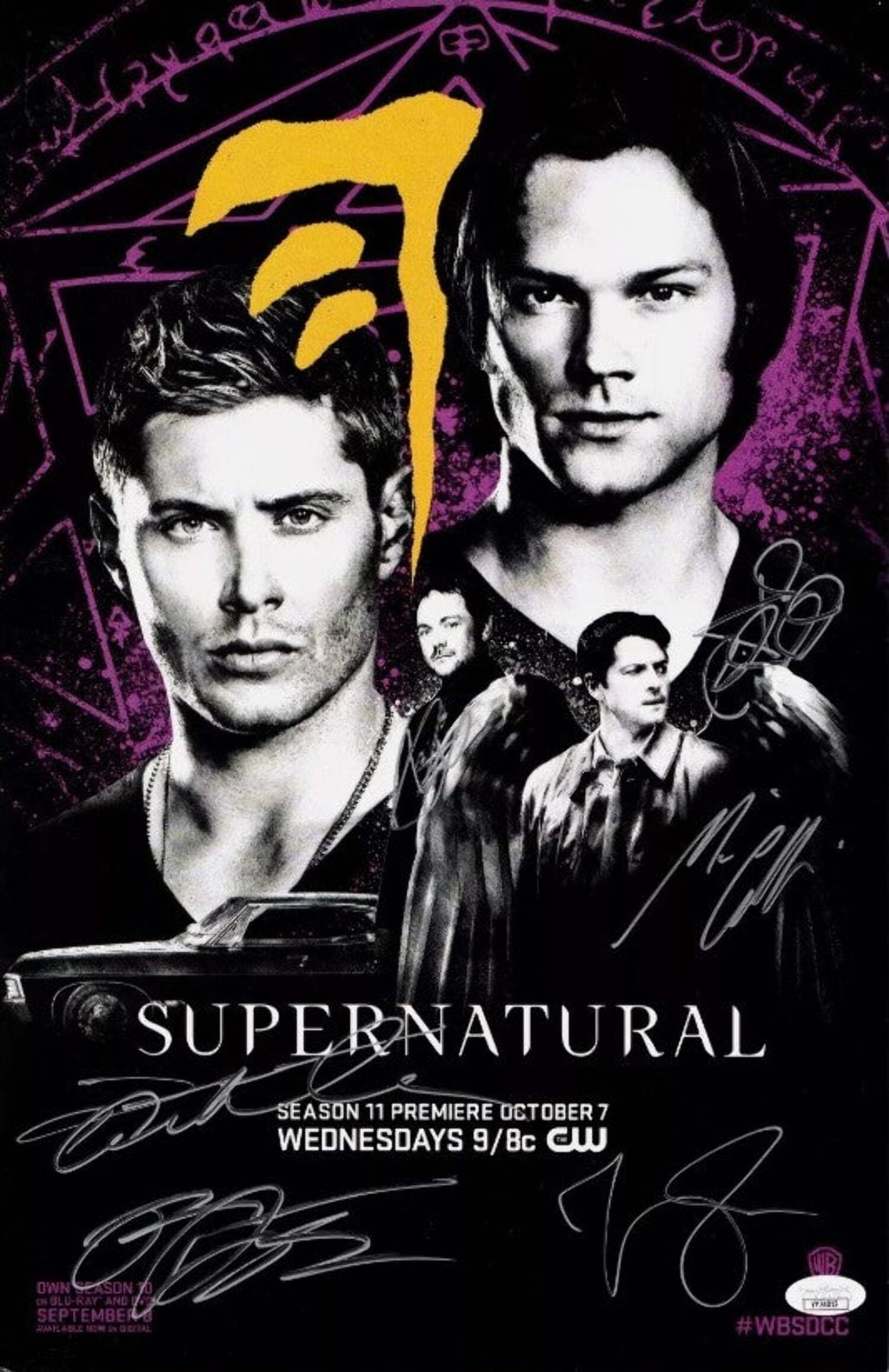 Supernatural cast autographed 2015 Comic-Con poster Jensen Ackles Jared ...