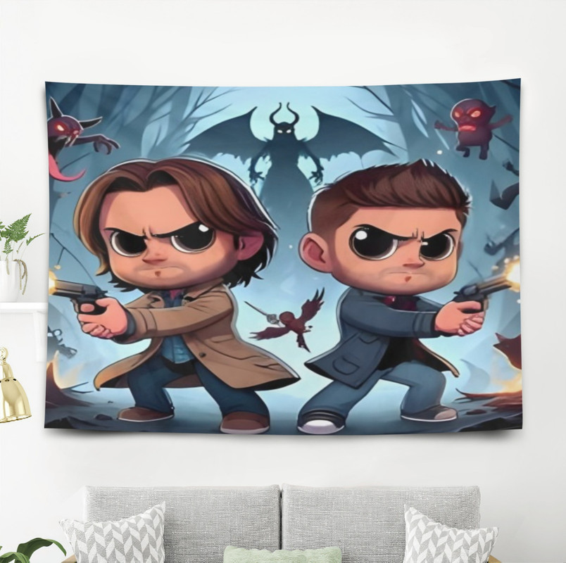 Supernatural pattern wall hanging 50*60 inches high-quality peach skin ...