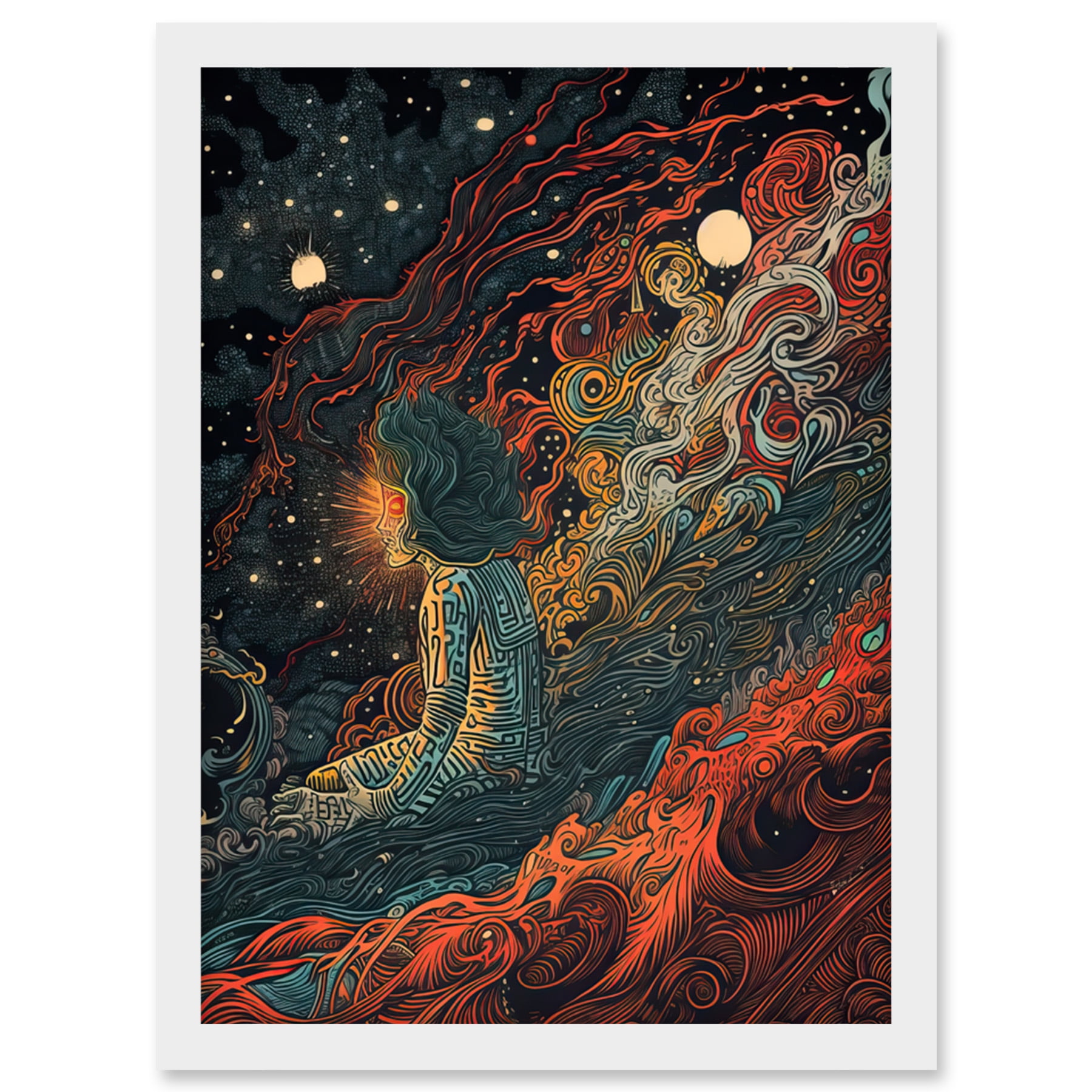 Supernova Cosmic Deity Concept Art Illustration Artwork Framed Wall Art ...