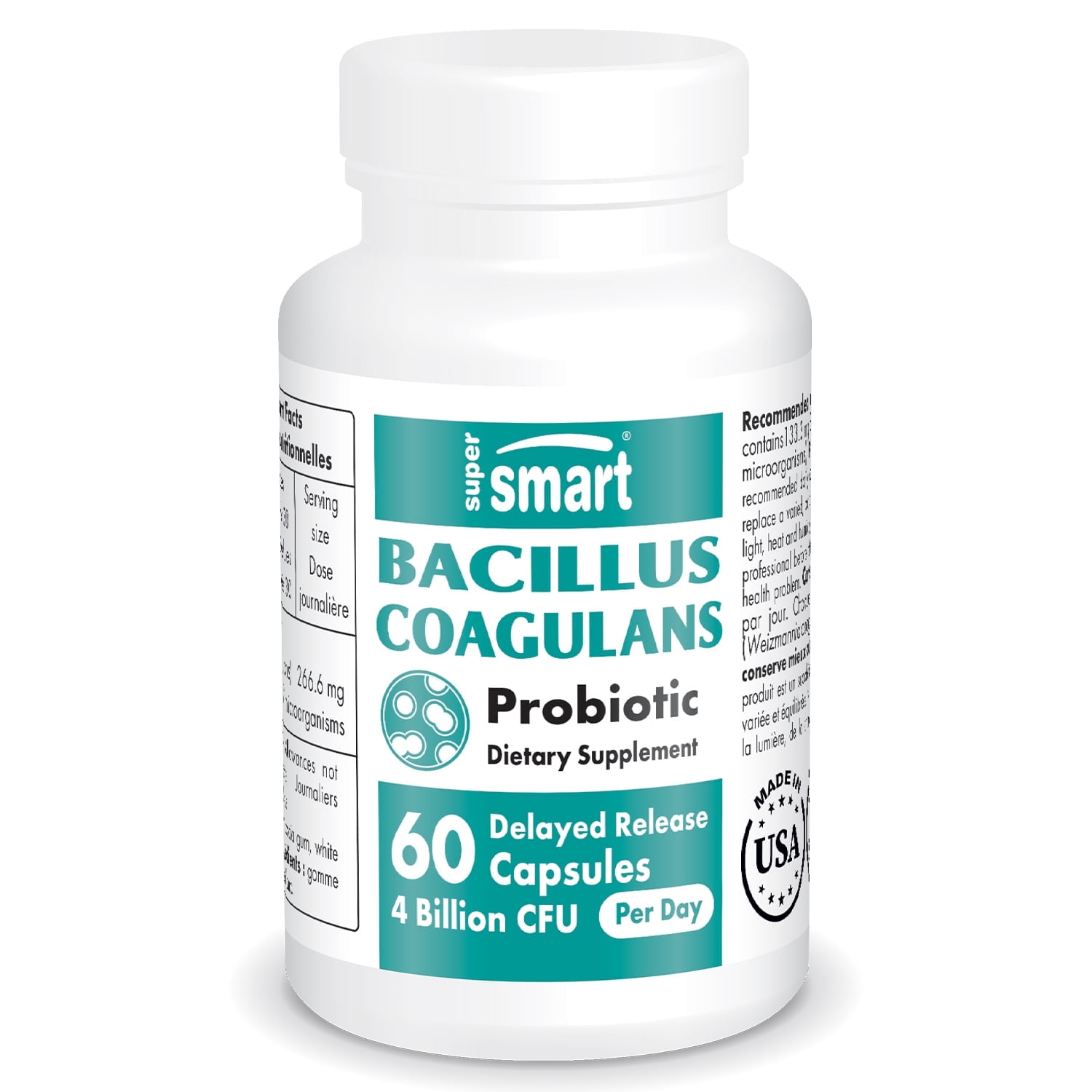 Supersmart - Bacillus Coagulans Probiotic 4 Billion CFU per Day ...