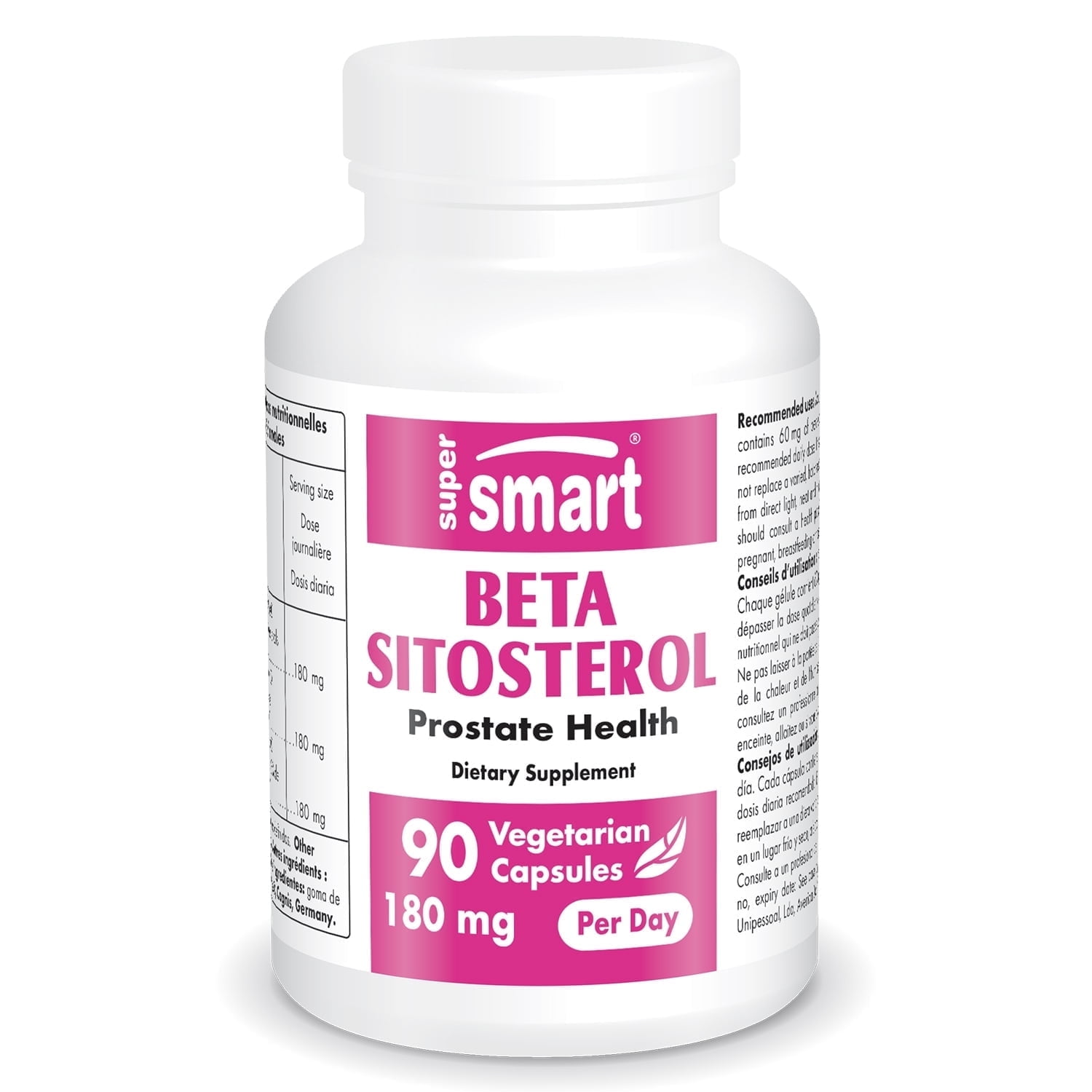 Supersmart - Beta-Sitosterol 180mg, Prostate & Urinary Tract Support ...