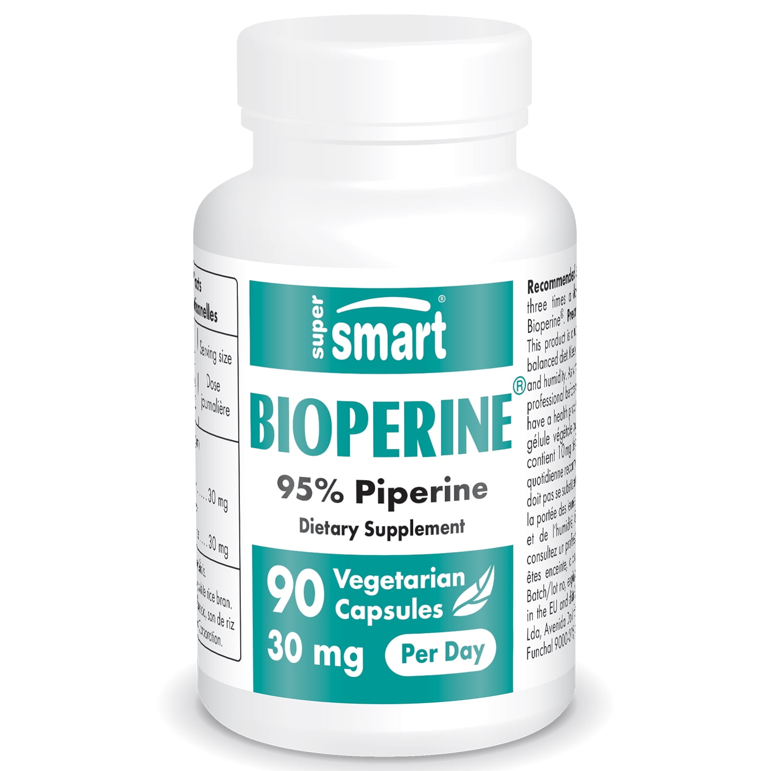 Supersmart - Bioperine 30 mg per Day - 95% Piperine Supplement - Black ...