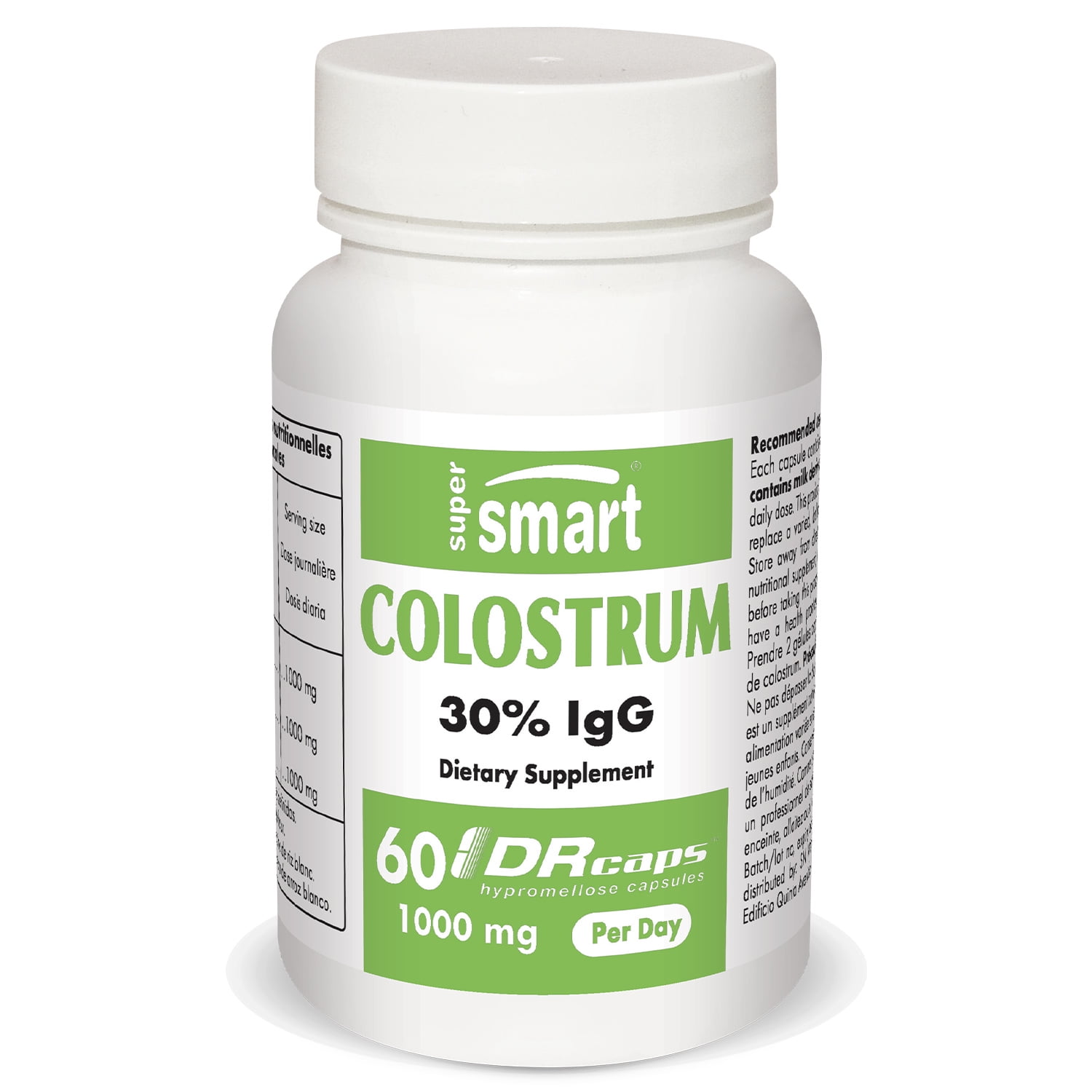 Supersmart - Colostrum 1000 mg per Day (30% IgG) - Immune Support ...