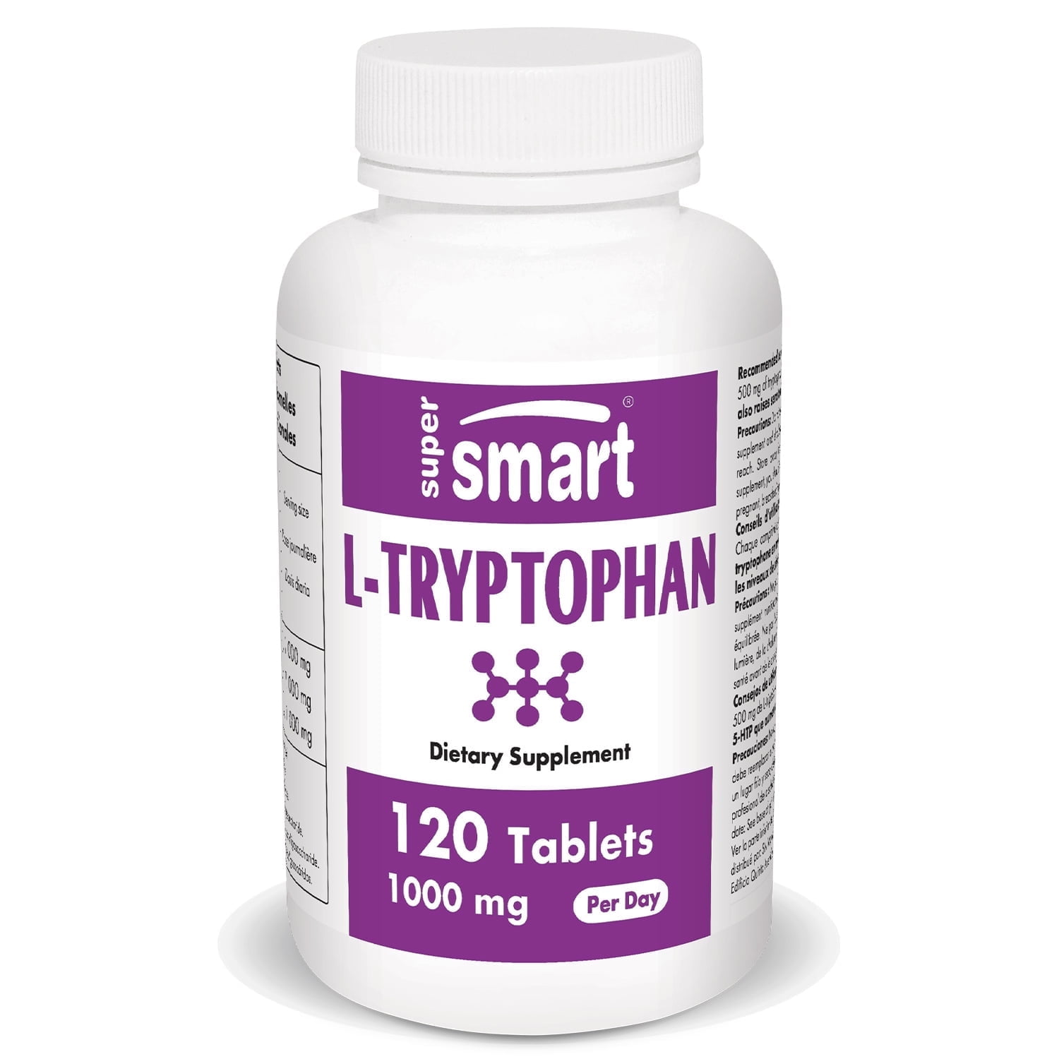 SuperSmart - L-Tryptophan Supplement 1000 mg per Day - Mood Support ...