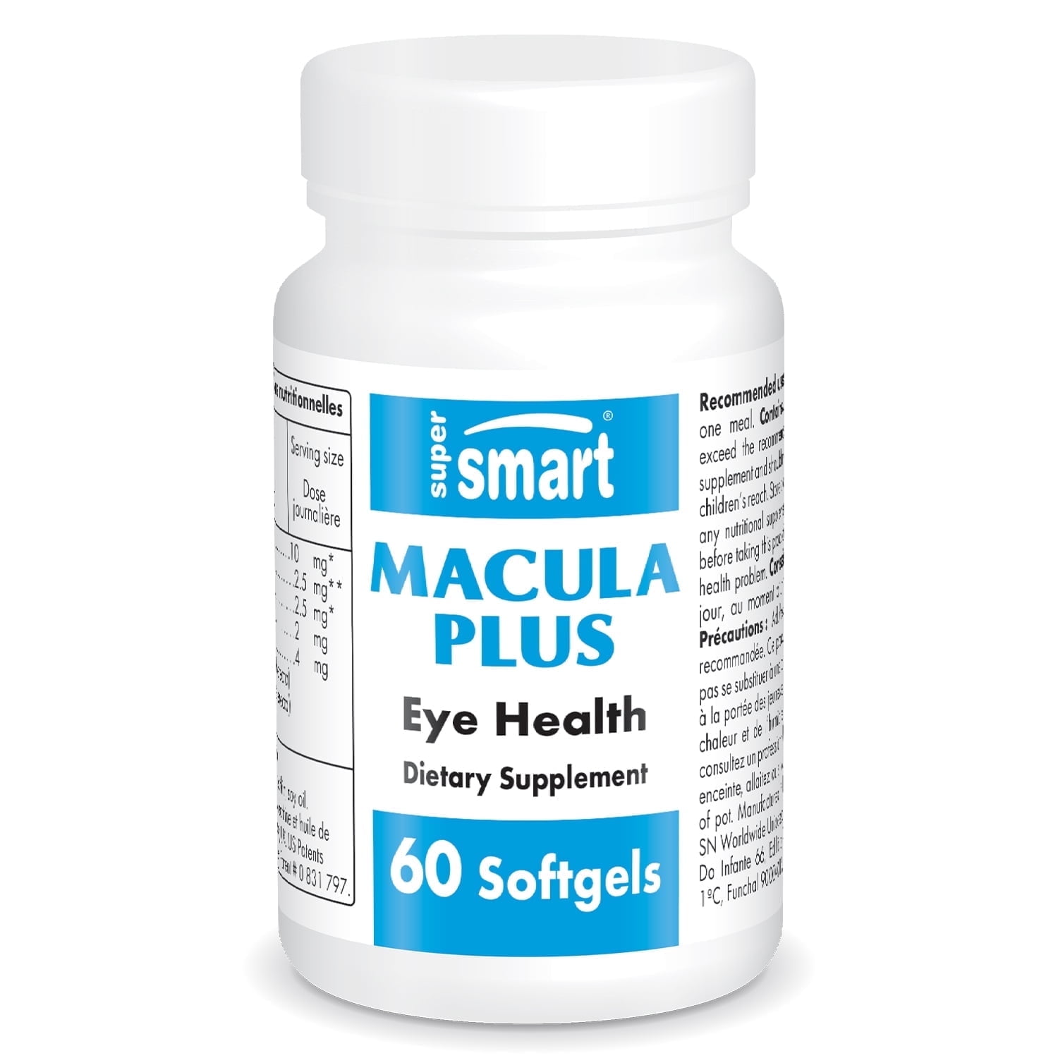 SuperSmart - Macula Plus - with Lutein, Zeaxanthin & Astaxanthin - Eye ...