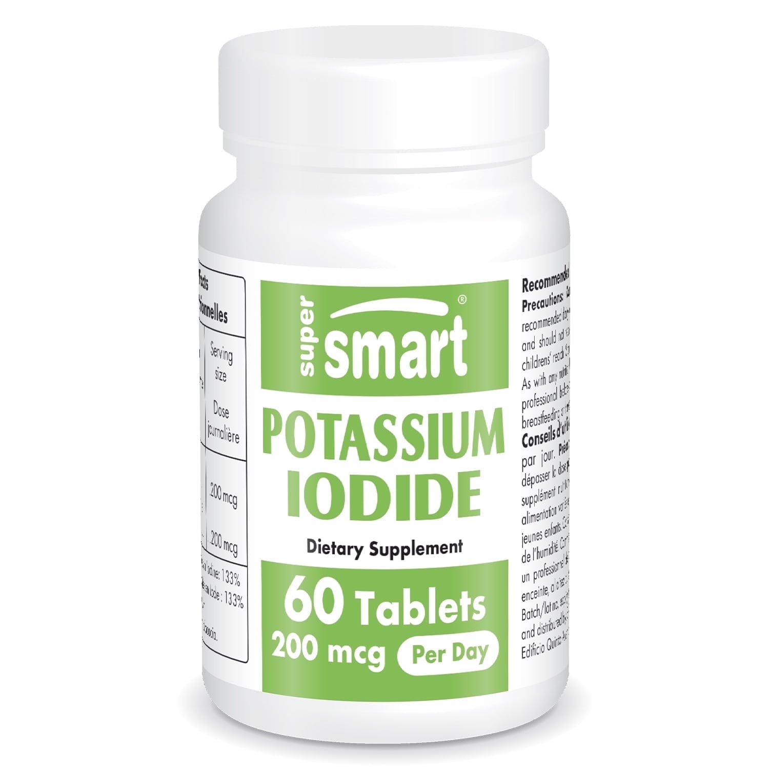 SuperSmart - Potassium Iodide KI (Stable Iodine) 200 mcg per Day | Non-GMO & Gluten Free - 60 ...