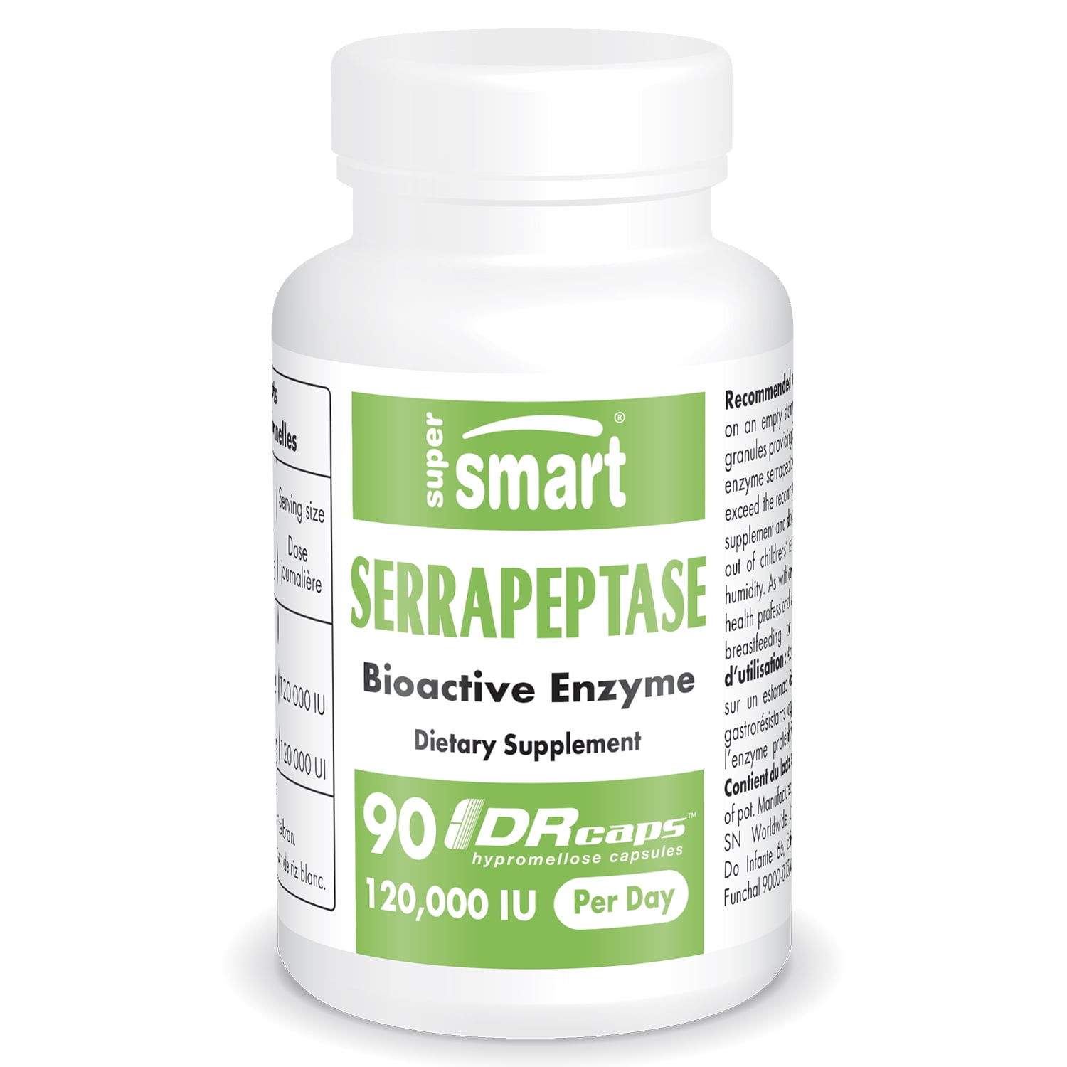 Supersmart - Serrapeptase 120,000 Units per Day (Enteric Coated ...