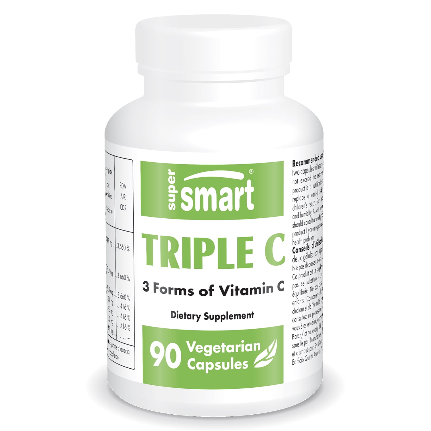 SuperSmart Triple C (High Strength) - 3-in-1 Complex - Vitamin C ...