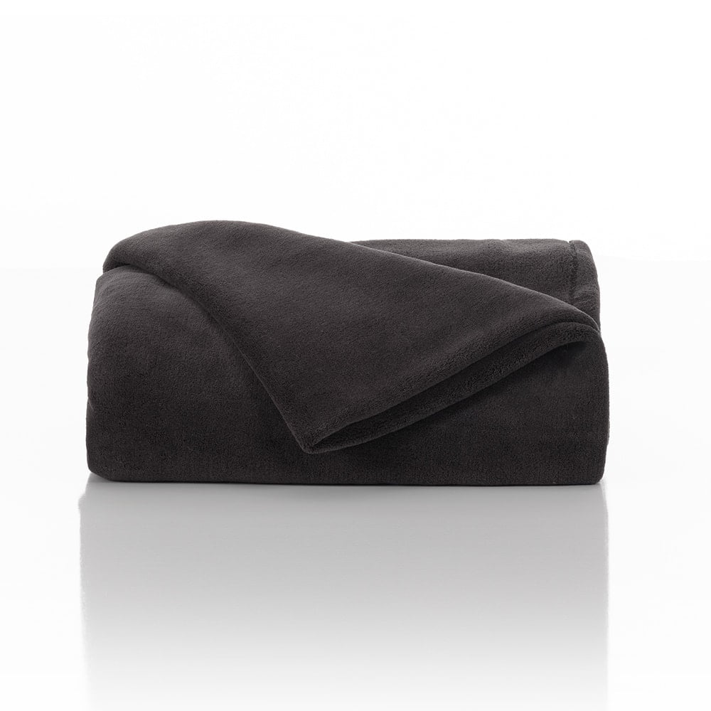 Dawn Supersoft Extra Long Twin XL Bed Blanket in Solid Jet Black ...