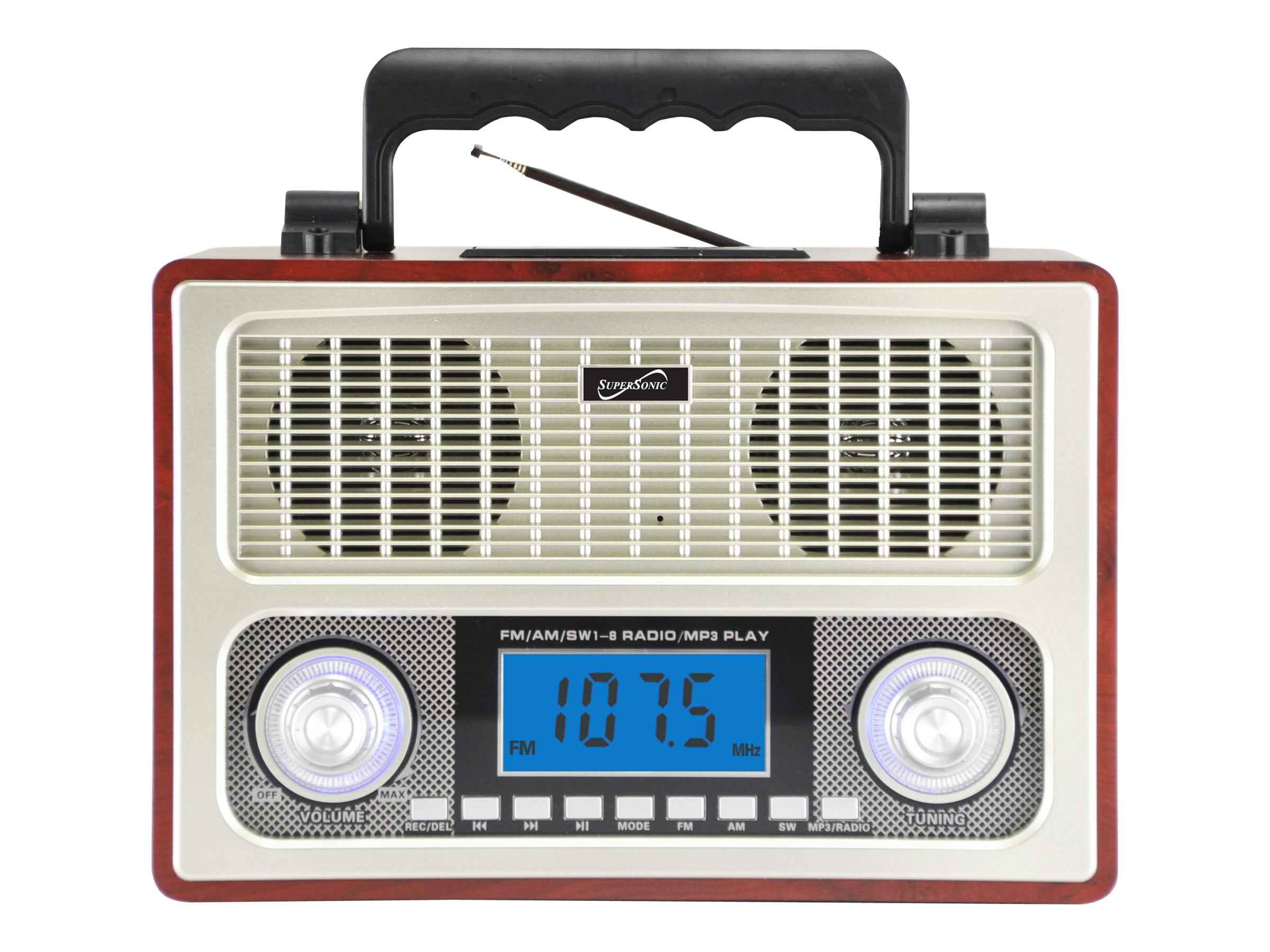 Supersonic SC-1098 - Portable radio - wood - Walmart.com