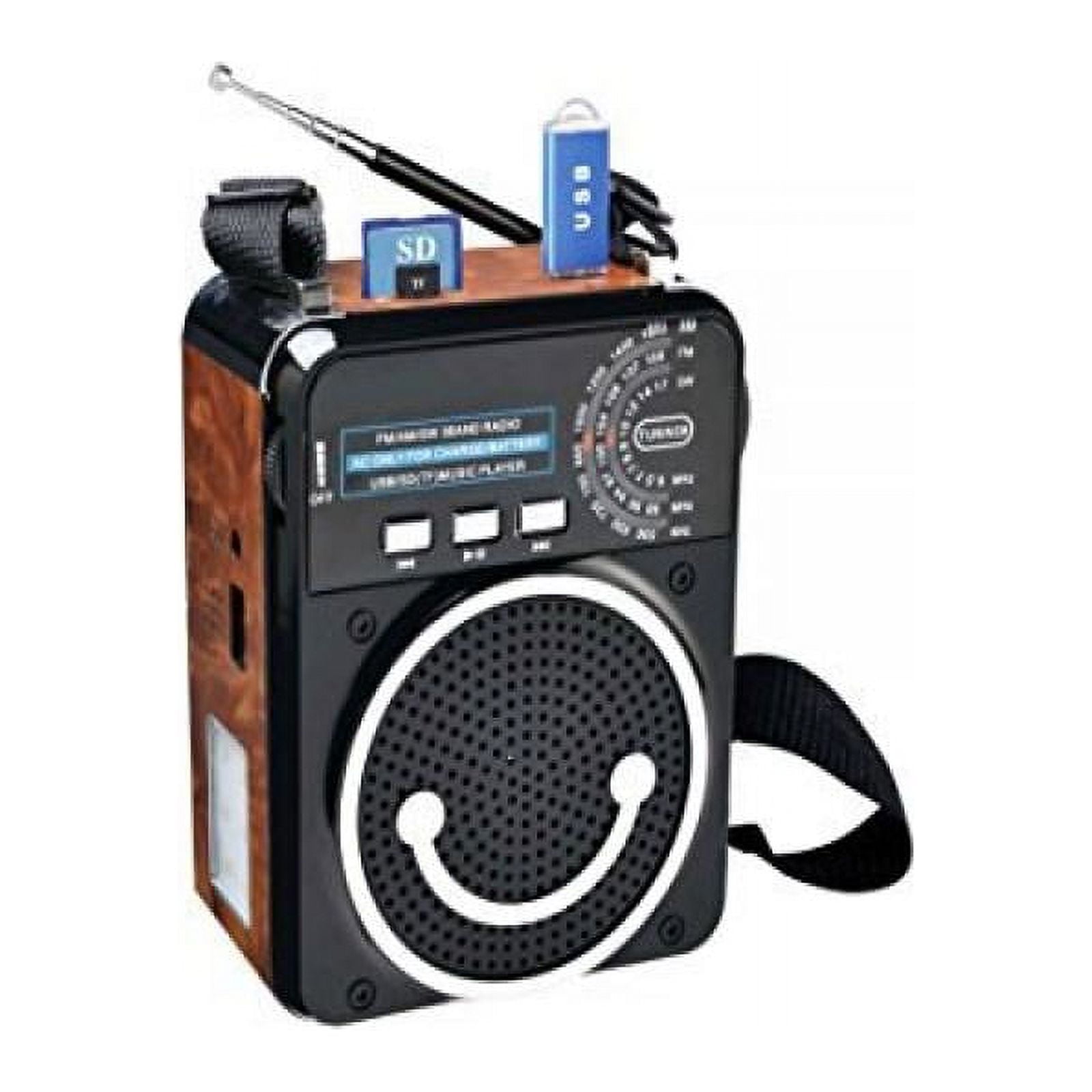 Supersonic 3 Band Radio USB/SD - Wood - Walmart.com