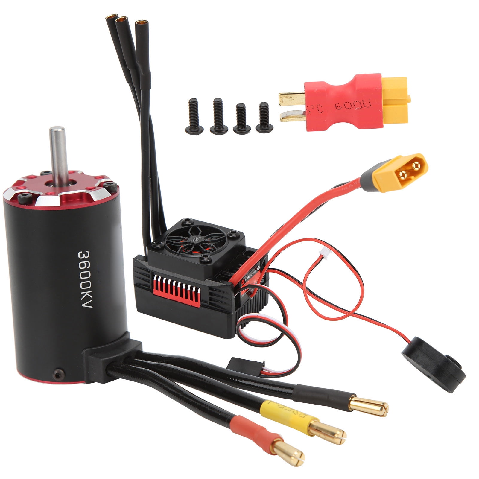 Supersonic 3660 3600KV Temp-Sensored Brushless Motor Kit with 80A ESC ...