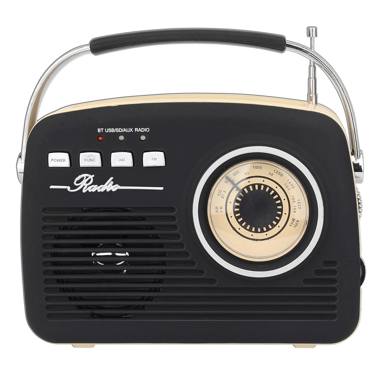 Supersonic Bluetooth Retro Speaker Rechargeable Multi-Function Black SC ...
