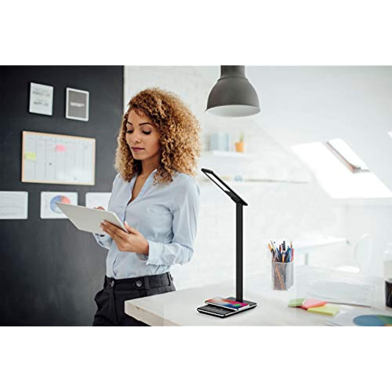 Supersonic® Led Desk Lamp With Qi® (black) - Walmart.com