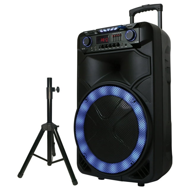 Supersonic Portable Bluetooth Speaker, Black, IQ-6115DJBT - Walmart.com