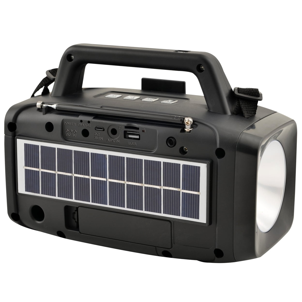 Supersonic SC-1074ER Solar Power Speaker with FM Radio & LED Flashlight ...