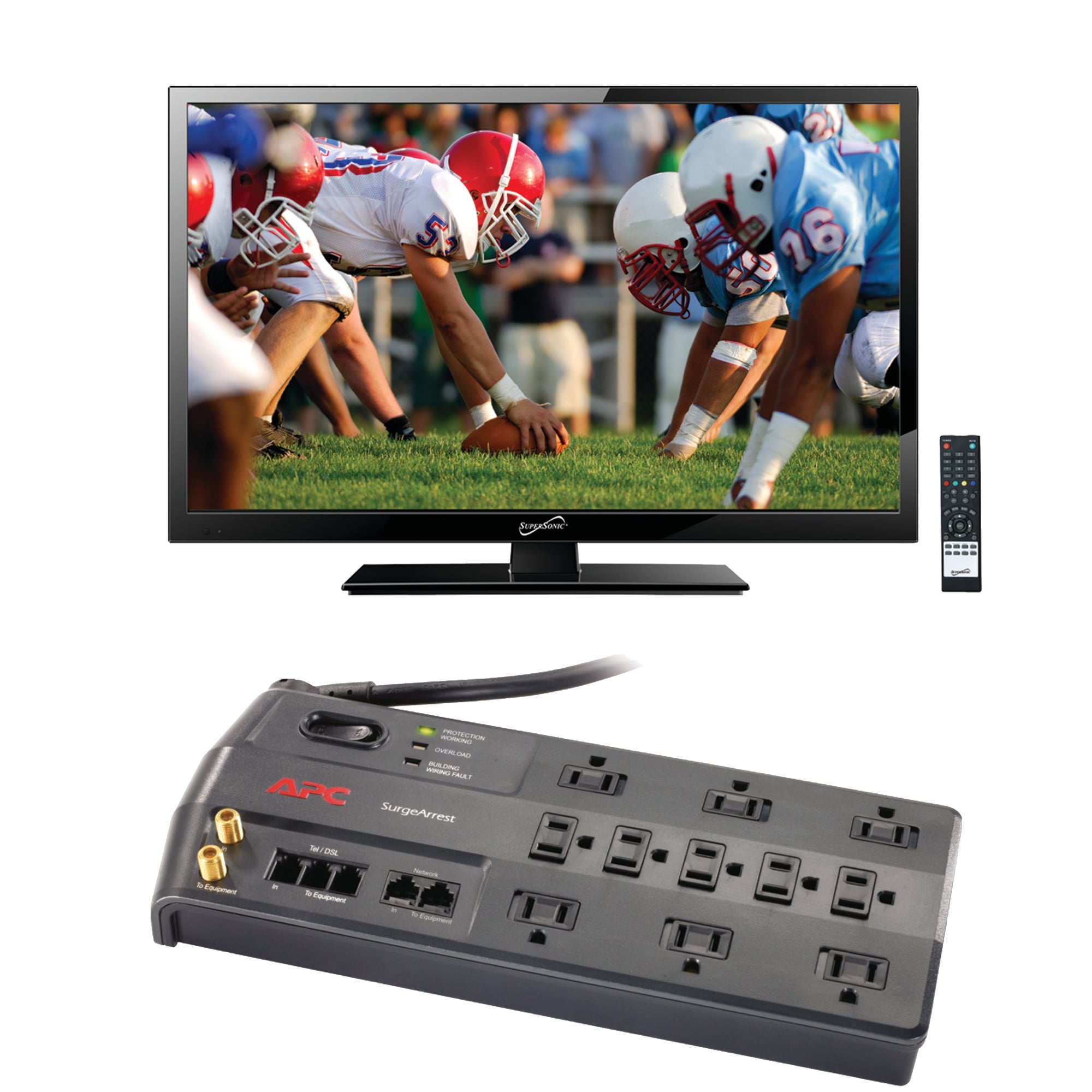 Supersonic SC-2411 24" 1080p LED TV, AC/DC Compatible with RV/Boat ...