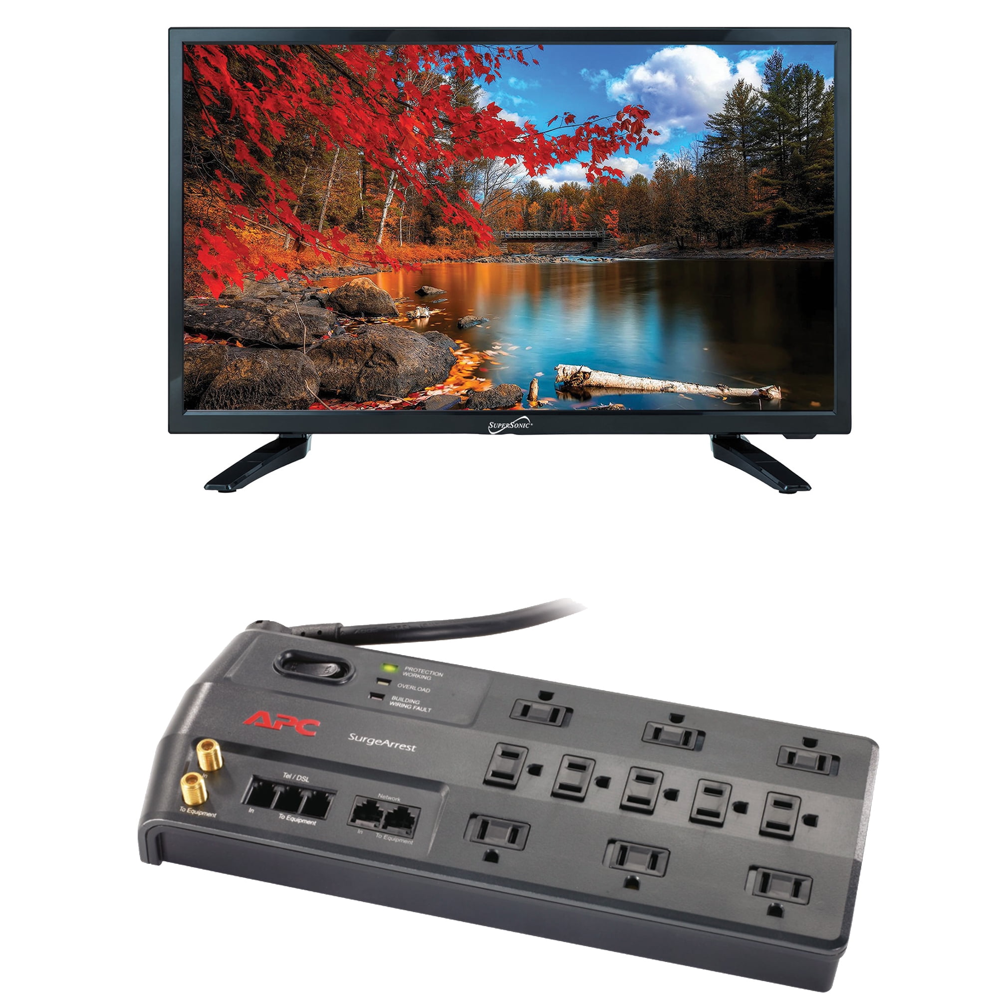 Supersonic SC-9719 19" 720p LED HDTV & APC P11VNT3 11-Outlet ...