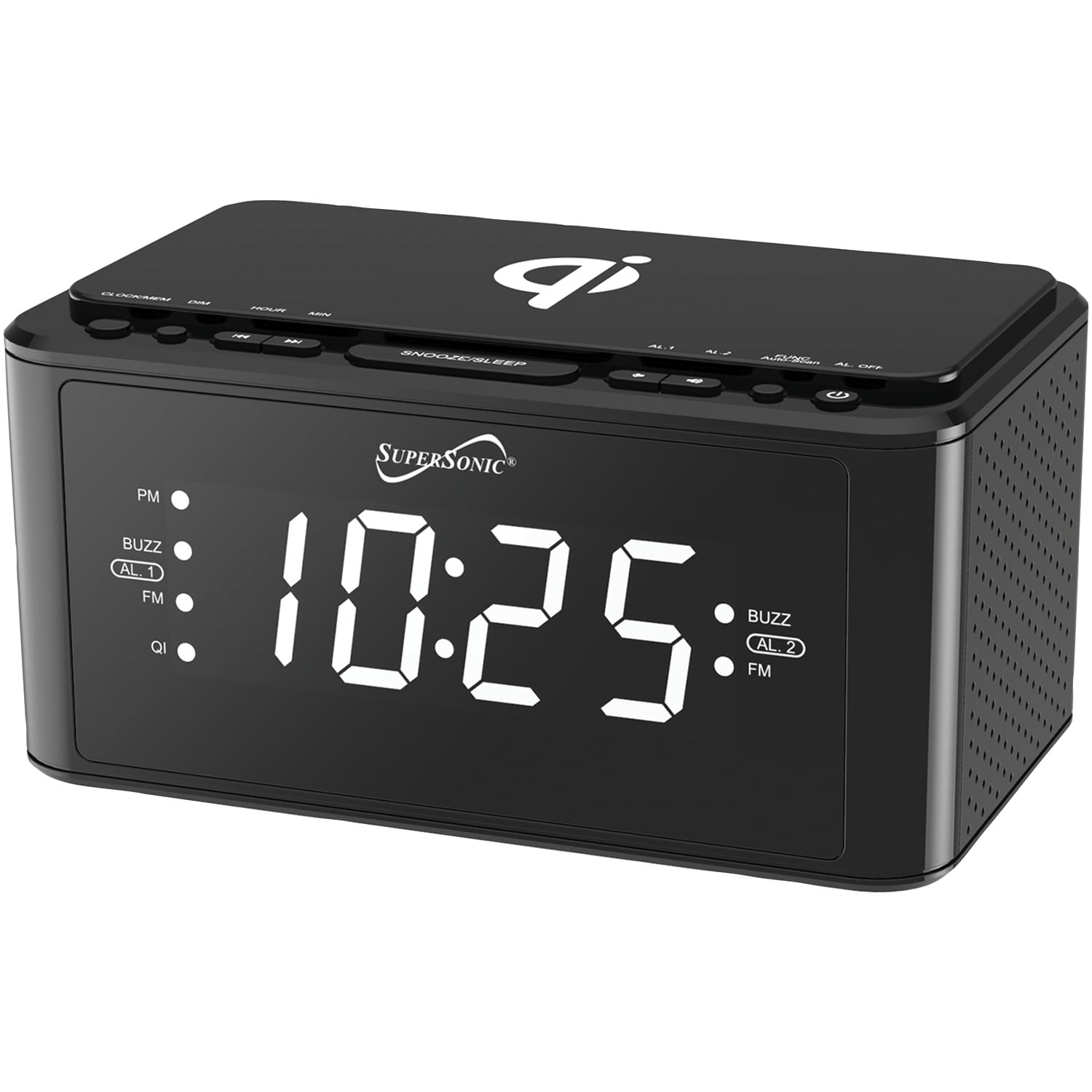 Supersonic Supersonic Clock Radio With Qi Station (black) - Walmart.com