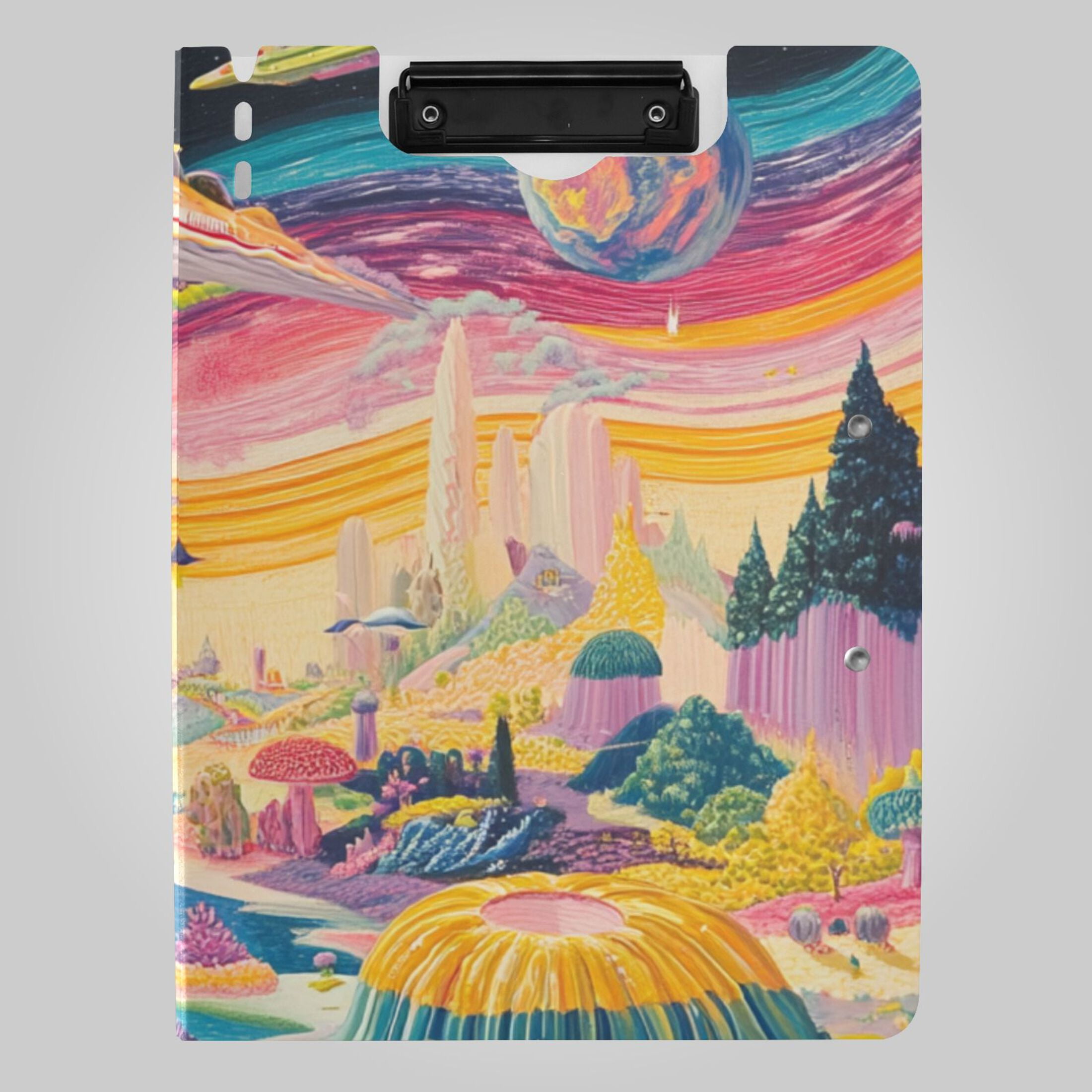 Supersonic Wonderland Planets Universe Foldable Binder Folder Clipboard ...