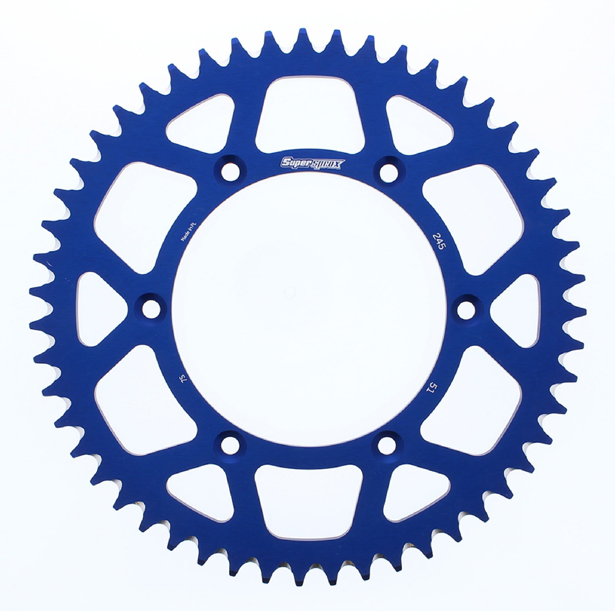 New Supersprox Blue Aluminum Sprocket, 51T, Chain Size 520, Ral-245-51 ...