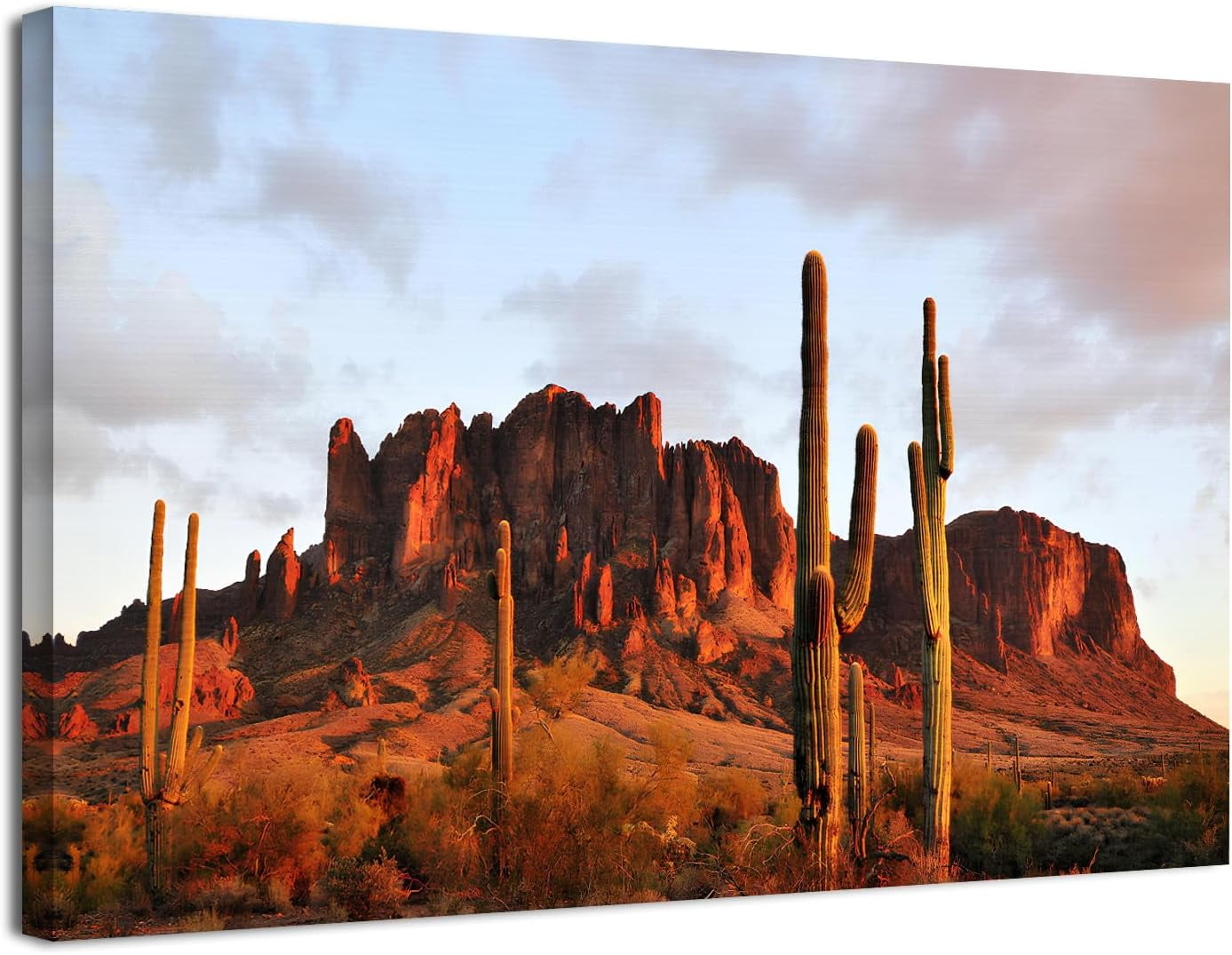 Superstition Mountain Wall Art Sunset Desert Landscape Wall Decor for ...