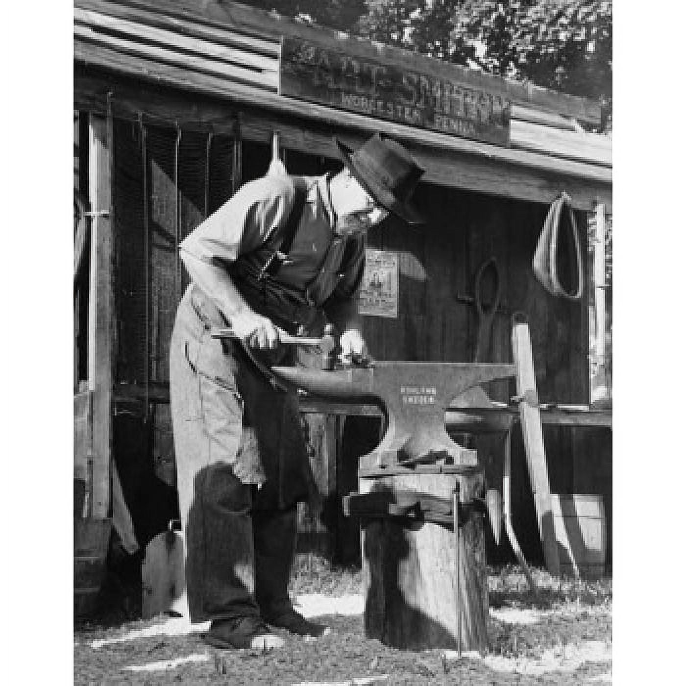 Superstock SAL25531410 Amish Blacksmith Working On An Anvil Worcester ...
