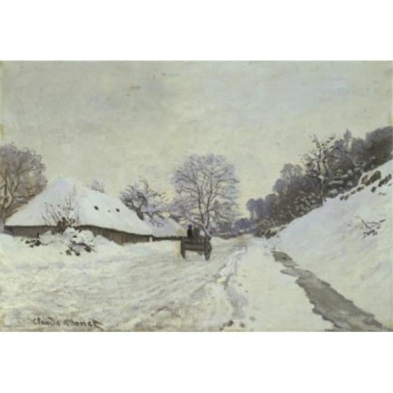 Superstock The Cart Snow-Covered Road At Honfleur, La Charrette Route ...