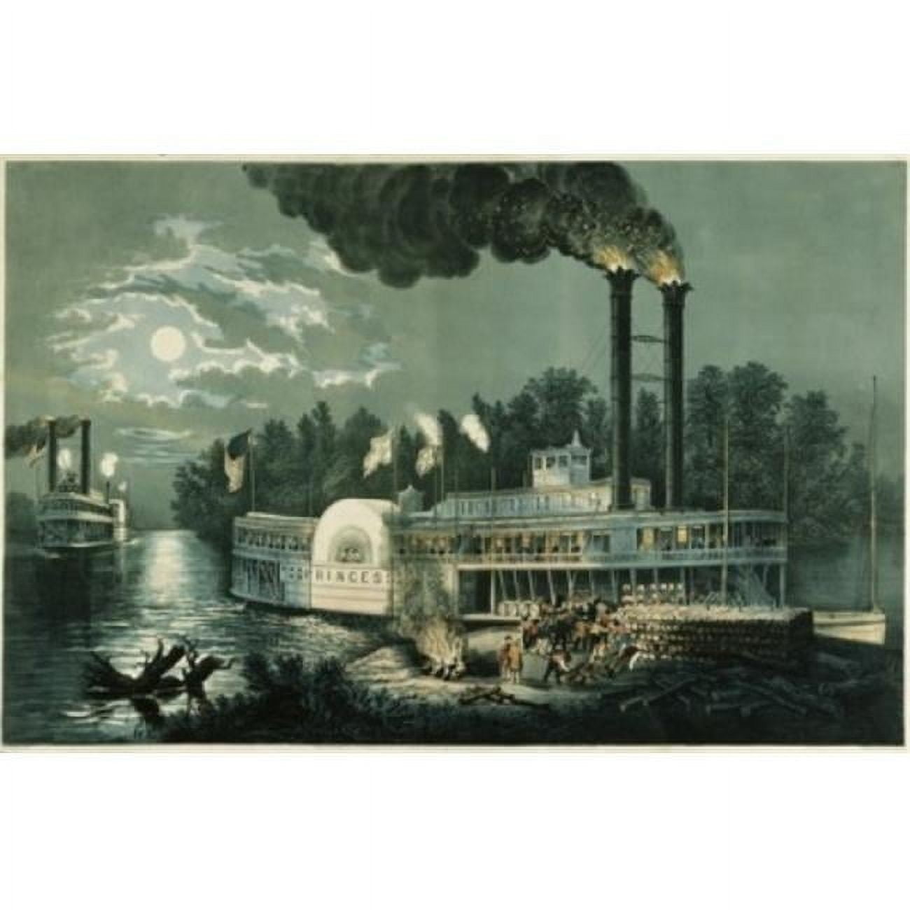 Superstock SAL260296LARGE Wooding-Up On The Mississippi Currier & Ives ...