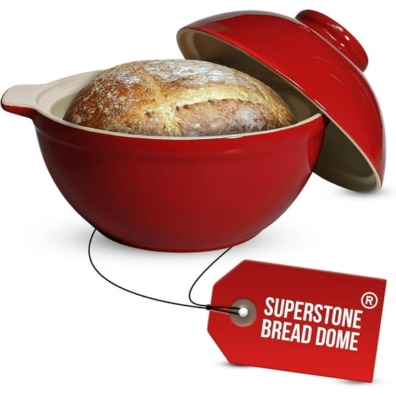 Superstone Bread Dome 12" Dutch Oven with Lid - Red Glazed base oven No ...