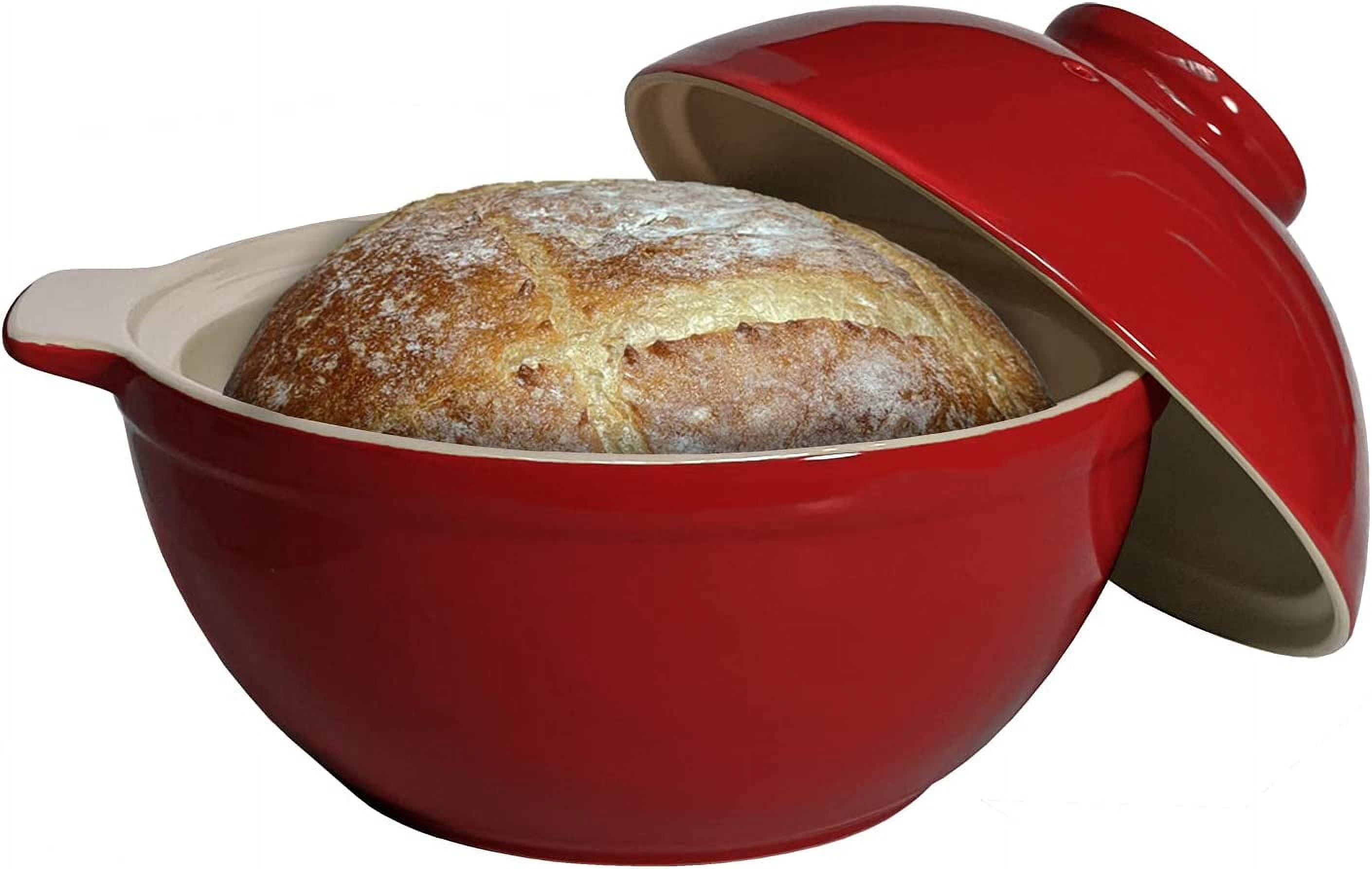 Superstone Bread Dome with Red Exterior Glaze and Glazed Interior for ...
