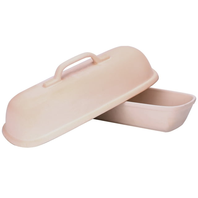 Superstone Covered Baker,Unglazed Stoneware Bakeware, Rectangular Bread ...