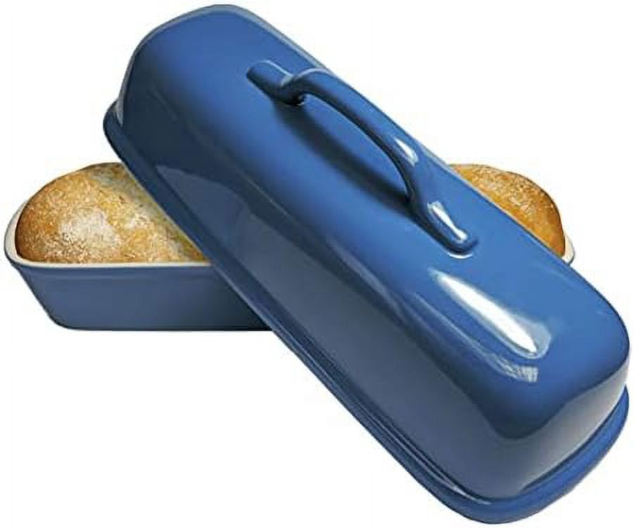 Superstone® Covered Baker with Blue Glazed Exterior and Unglazed ...