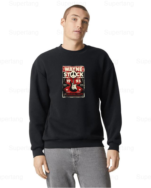 Supertang6K Wayne Stock Sweashirt with rock fest parody and pop culture ...