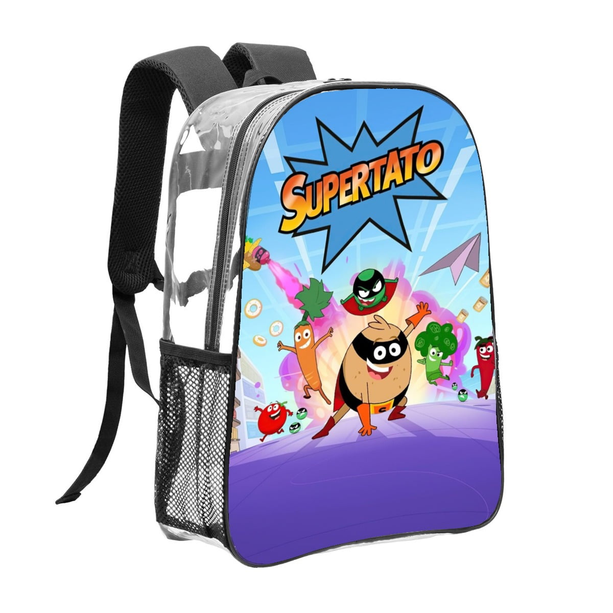 Supertato Pattern Transparent Backpack Lightweight And fashionable ...