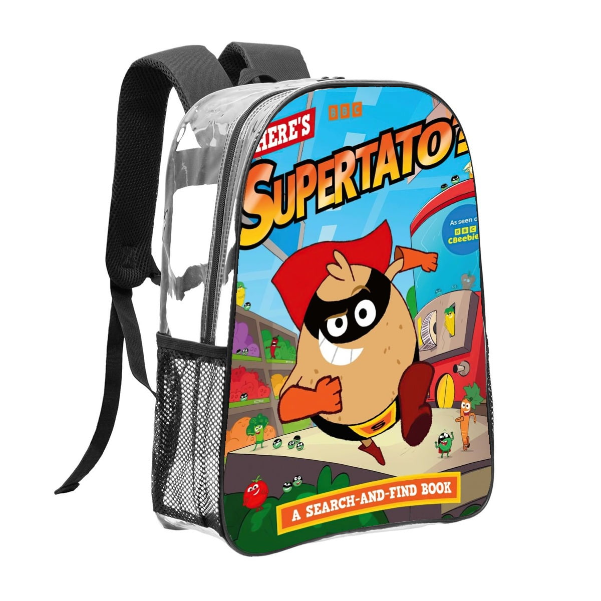 Supertato Pattern Transparent Backpack Lightweight And fashionable ...