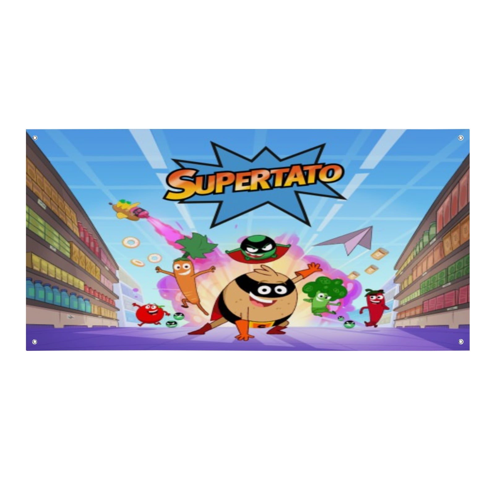 Supertato-Theme Backdrops Banner Birthday Party Decor Supplies ...