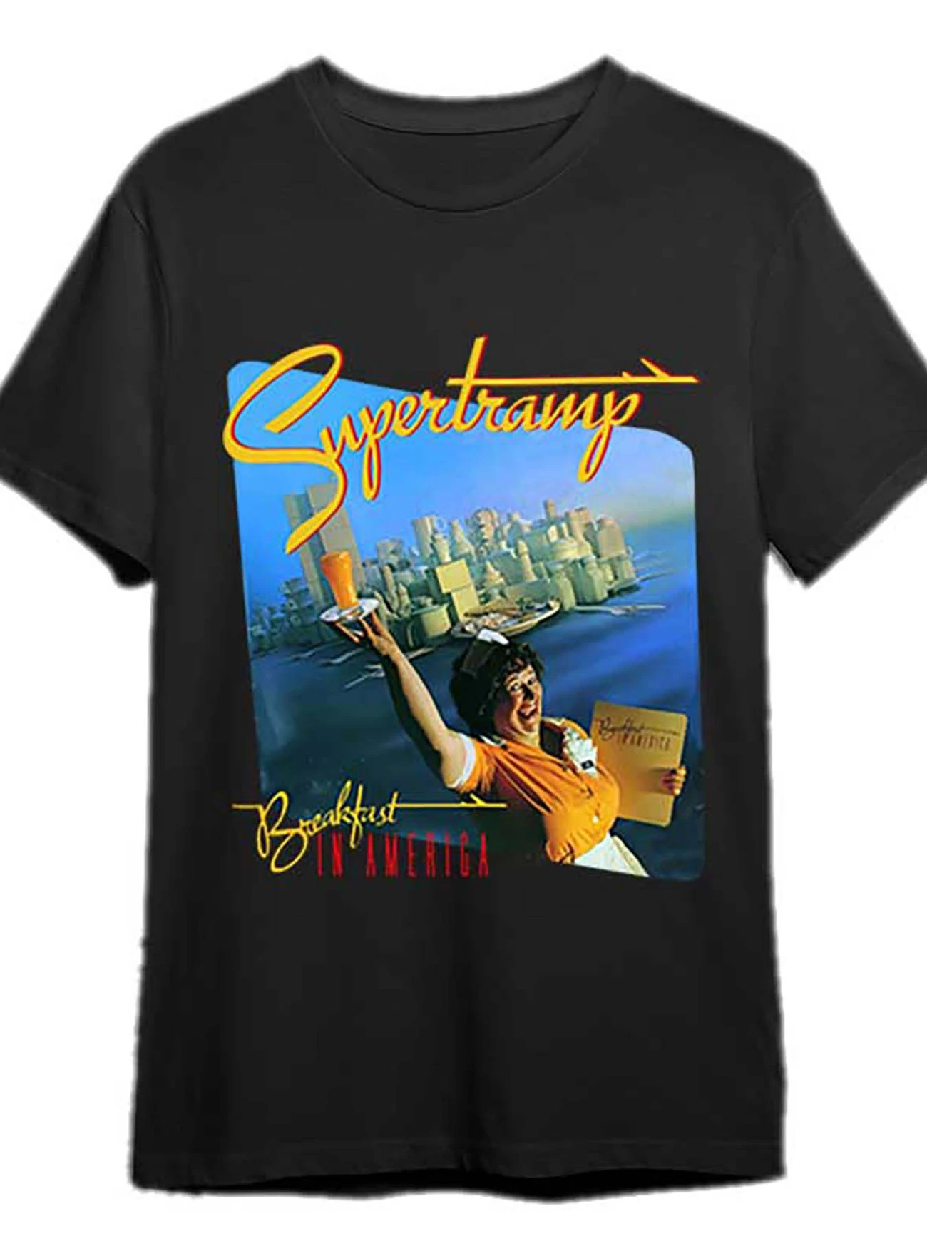 Supertramp 'American Breakfast' Pattern Men'S Pure Cotton T-Shirt ...