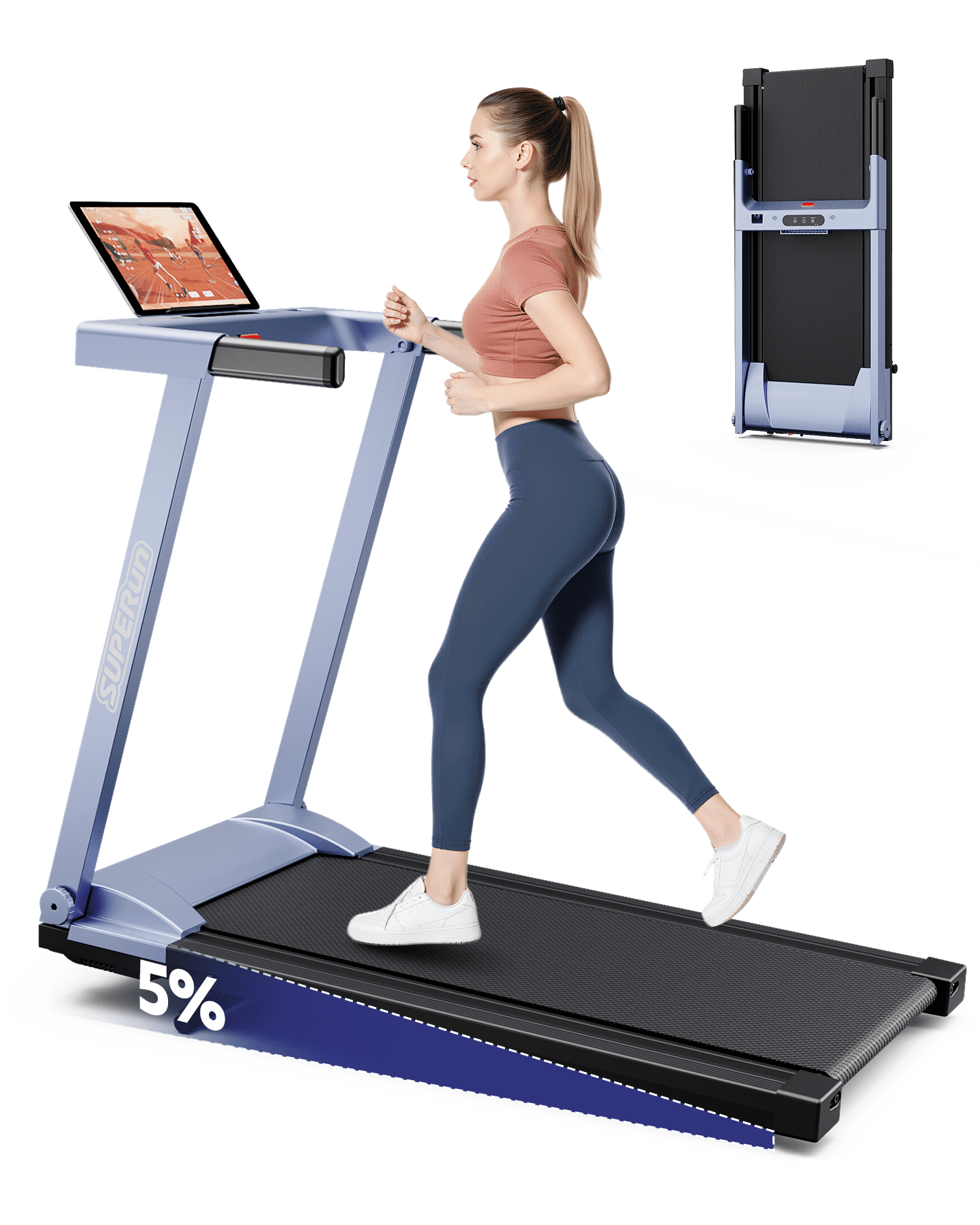 Superun 4-in-1 Foldable Treadmill with Incline, 300 LBS Capacity ...