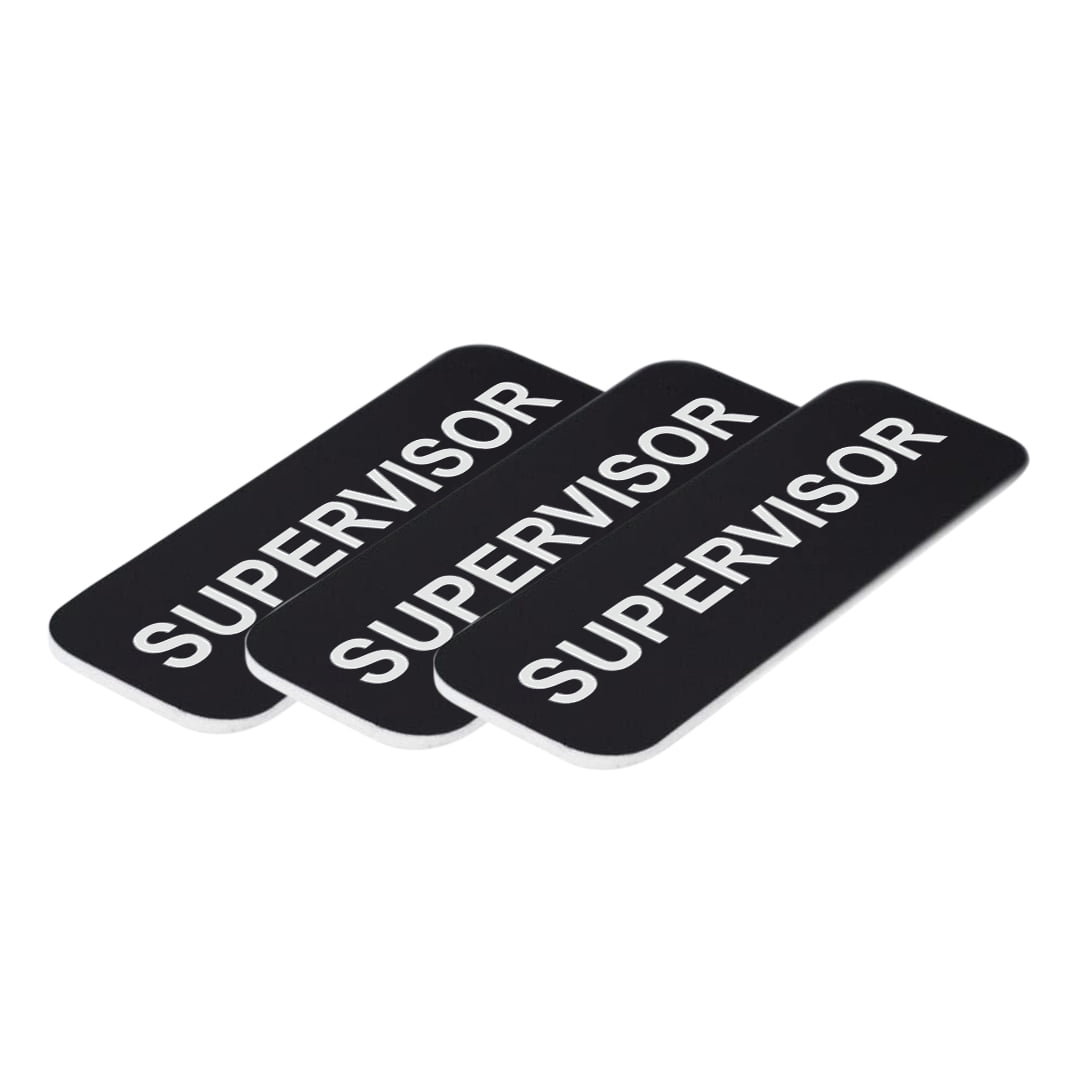 Supervisor 1 x 3" Name Tag, Black (3 Pack) - Walmart.com