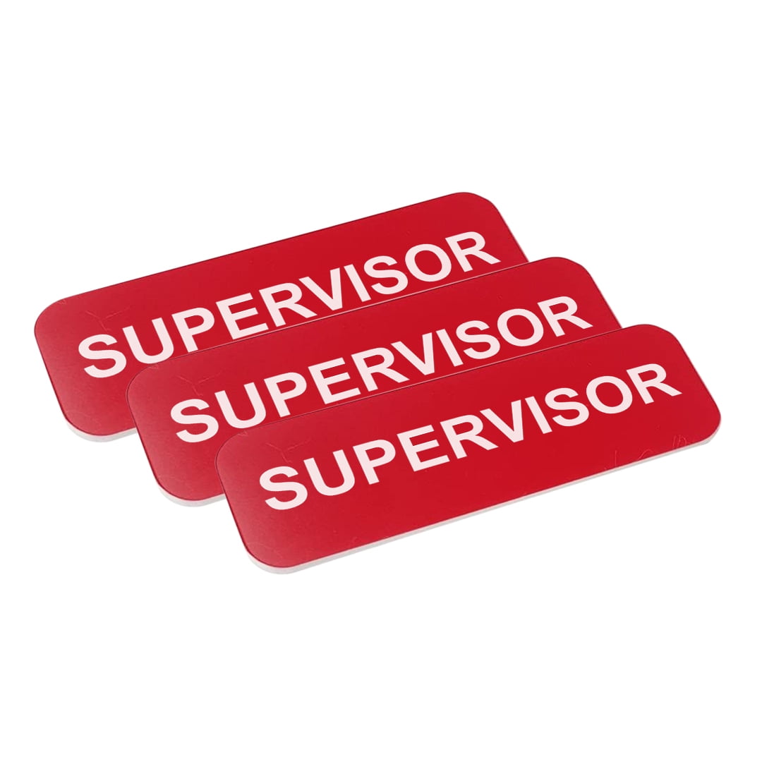 Supervisor 1 x 3" Name Tag, Red (3 Pack) - Walmart.com