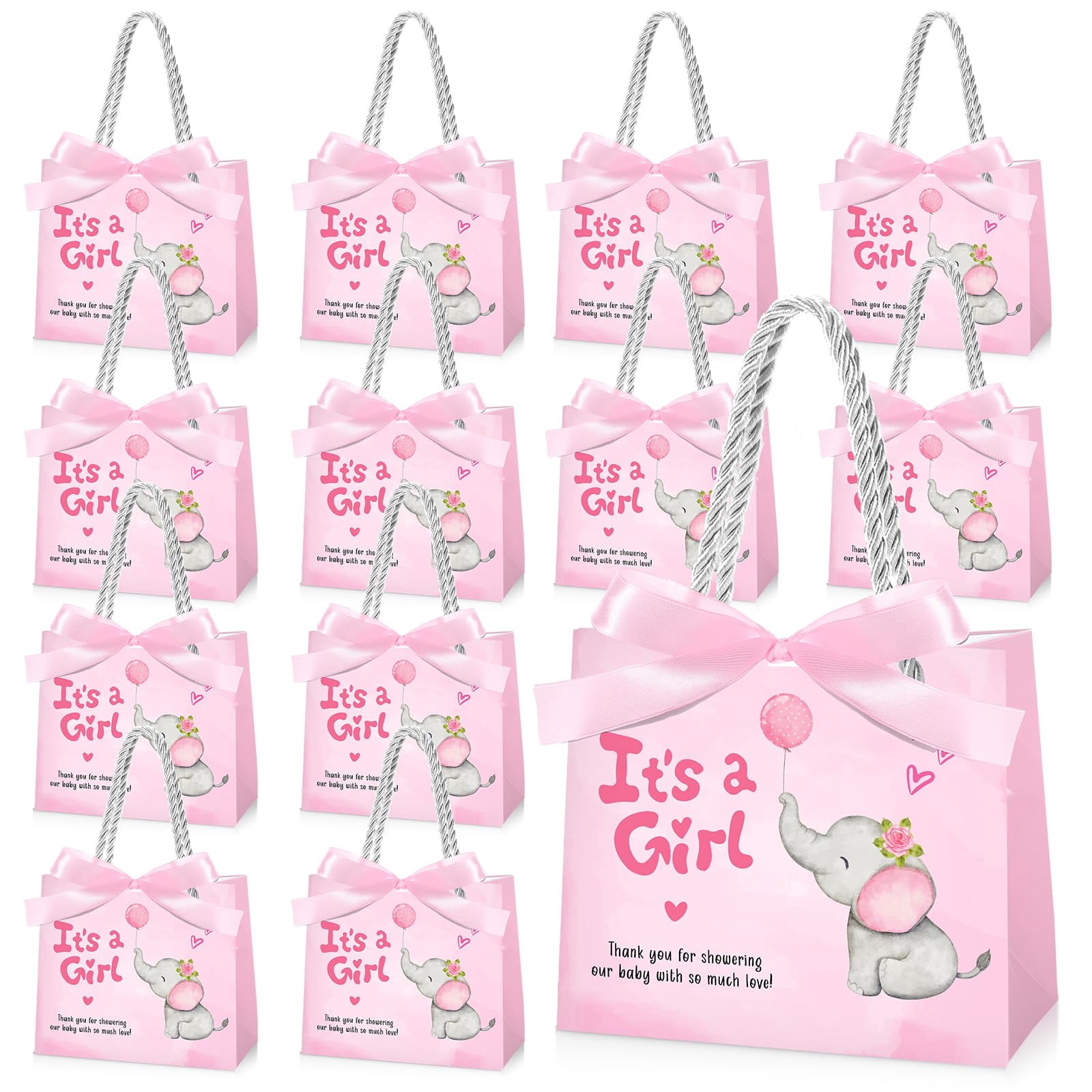 Supervitae 25 Packs Elephant STF9 Baby Shower Gifts Bag with Handles ...