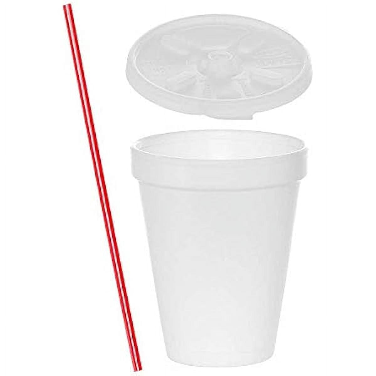 Superwum (100 Sets) 12 oz White Foam Cups with Lift'n'Lock Lids and ...