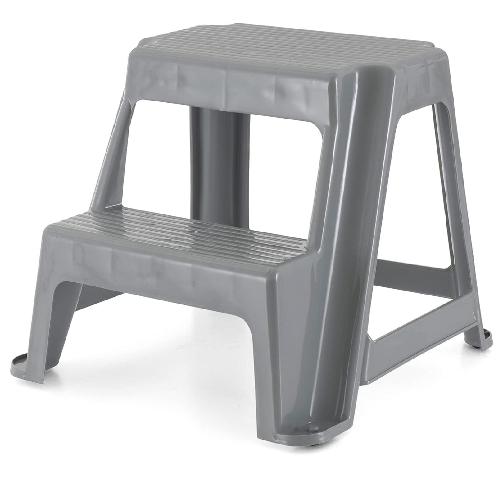 Superwum 16-Inch Tall Plastic 2 Step Stool, Portable Dual Step Ladder ...