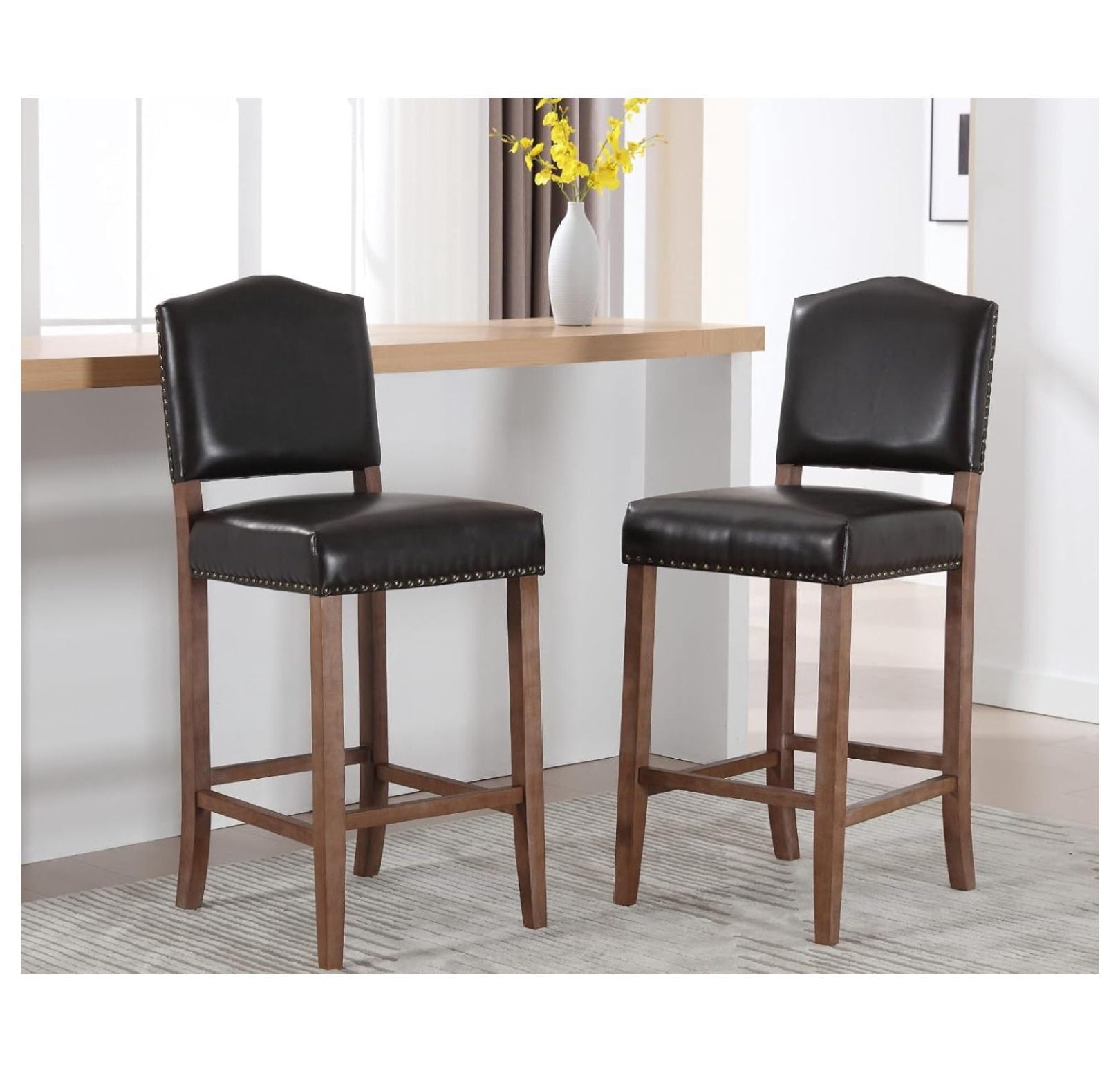 Superwum 30 Inch Bar Stools Set of 2 Farmhouse Bar Chairs Century ...