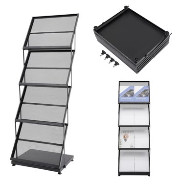 Black Metal Floor Standing Wire Rack - 10-Shelf Storage Display for ...